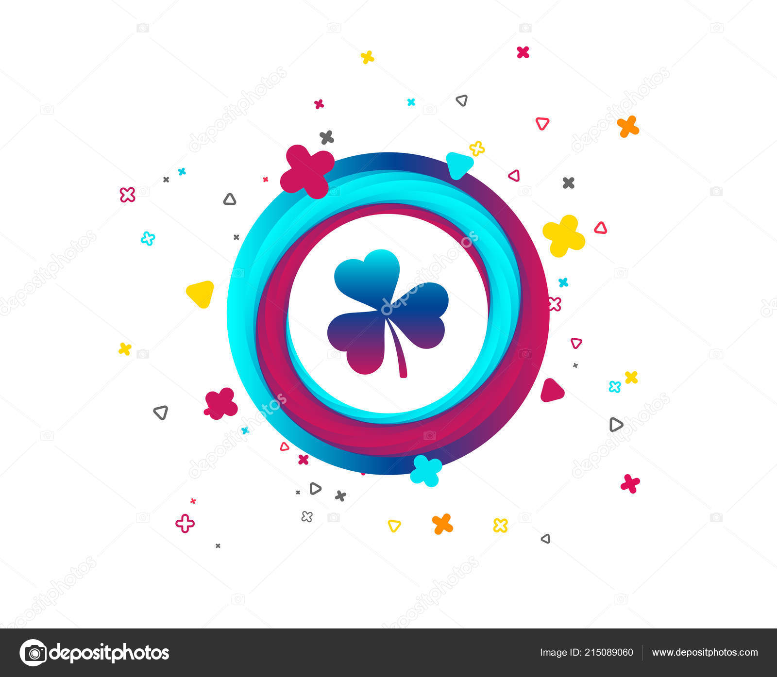 Clover Three Leaves Sign Icon Trifoliate Clover Saint Patrick Trefoil ...