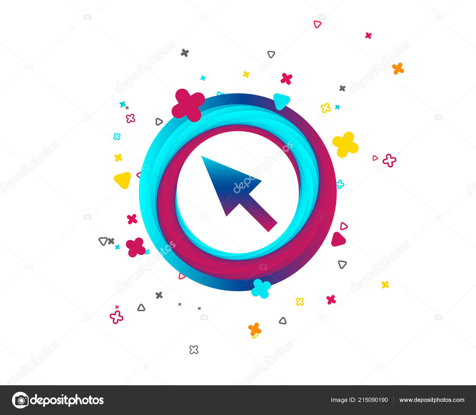 Mouse Cursor Sign Icon Pointer Symbol Colorful Button Icon Geometric Stock Vector By ©blankstock
