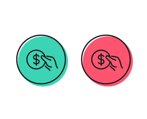 Money bag line icon. Cash Banking currency. Vector Stock Vector Image ...