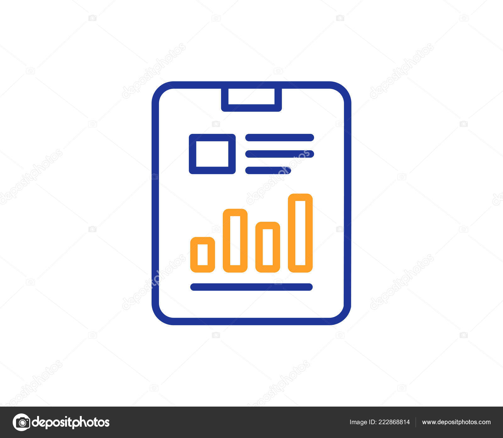 Report Document Line Icon Analysis Chart Sales Growth Sign Statistics ...