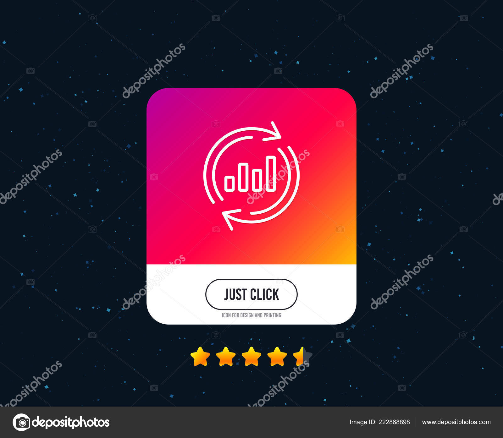 Chart Line Icon Update Report Graph Sales Growth Sign Analysis Stock ...