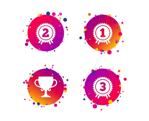 Ikon tempat pertama, kedua dan ketiga. Medali penghargaan. Vektor ...