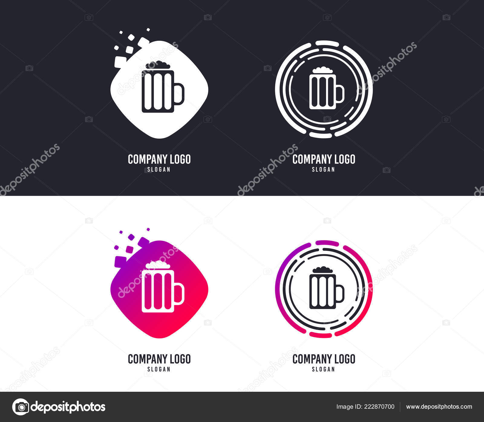 Logotype Concept Glass Beer Sign Icon Alcohol Drink Symbol Logo Stock ...