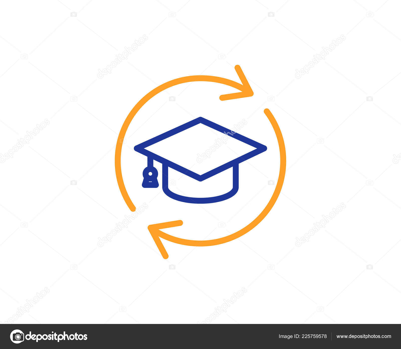 Continuing Education Line Icon Online Education Sign Colorful Outline ...