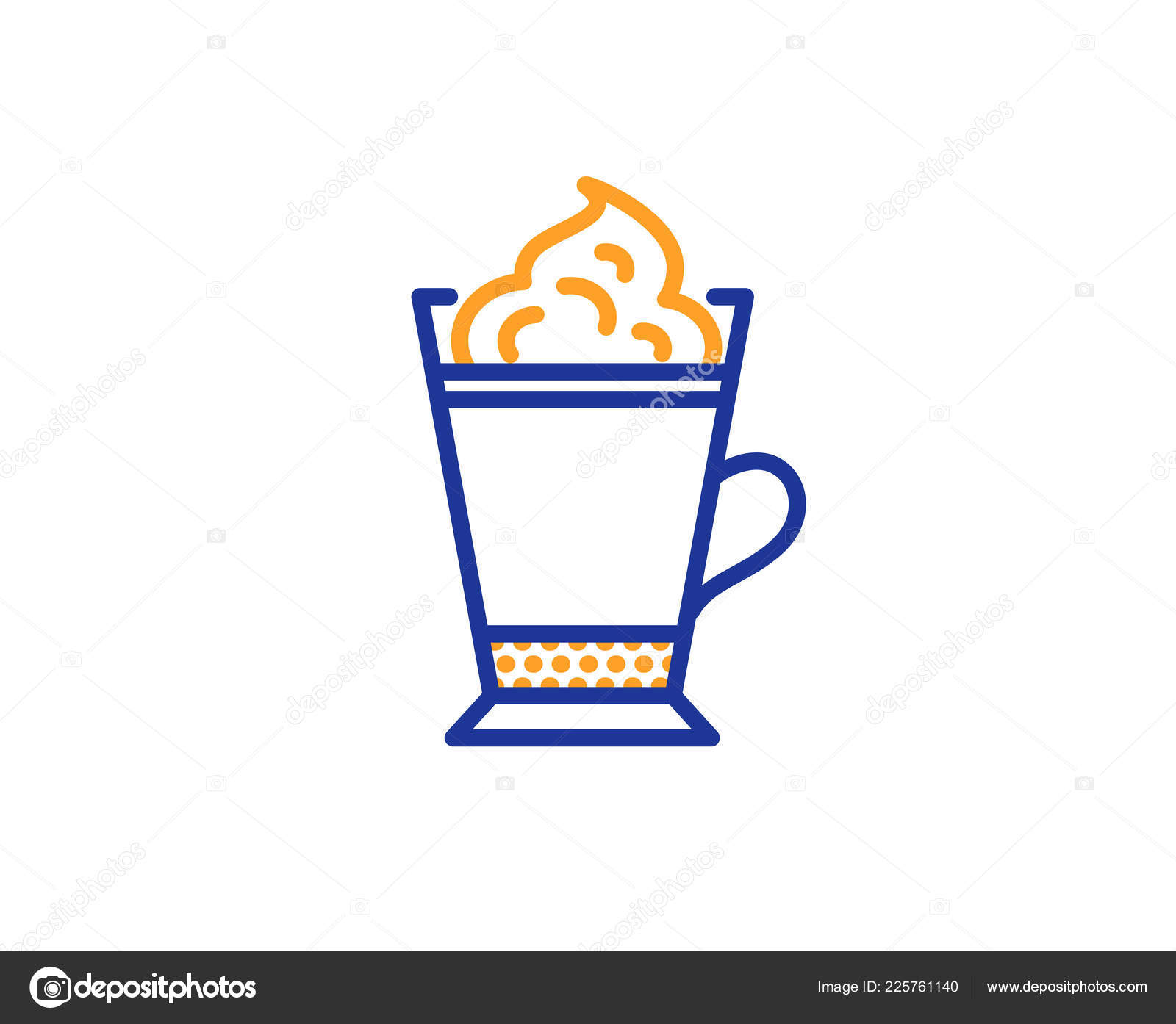 Latte Coffee Whipped Cream Icon Hot Drink Sign Beverage Symbol Stock ...