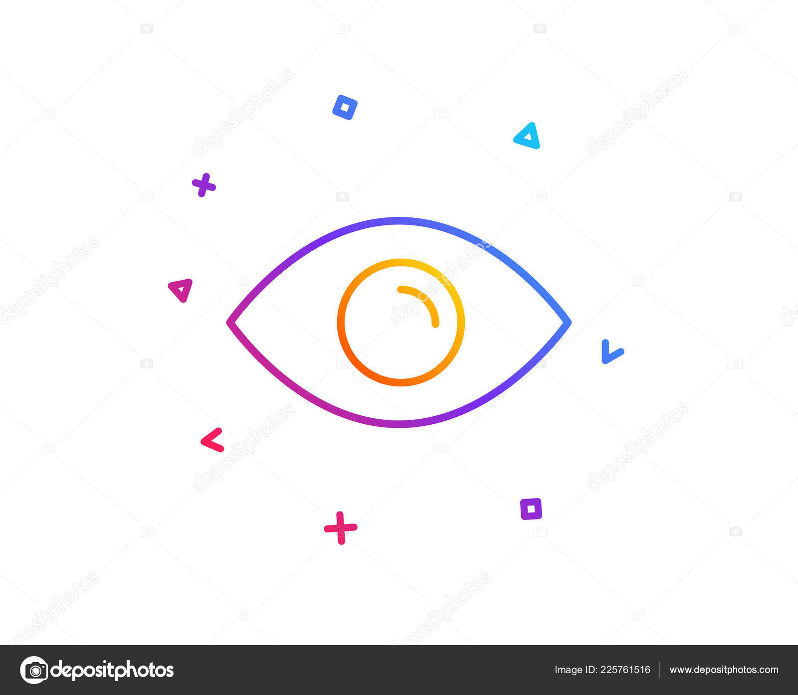 Eye Line Icon Look Optical Vision Sign View Watch Symbol Stock Vector ...