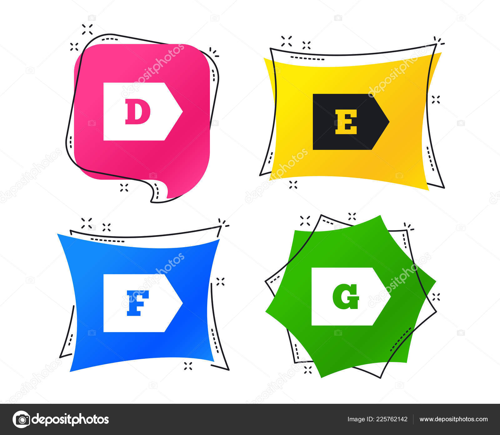 Energy Efficiency Class Icons Energy Consumption Sign Symbols Class ...