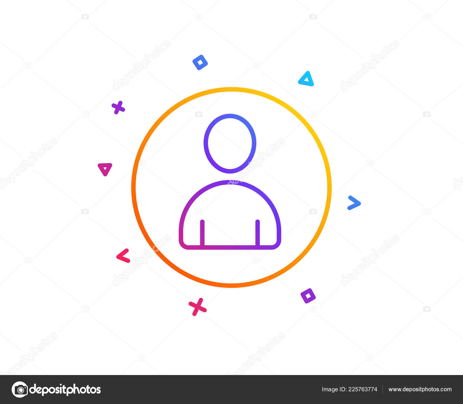 User Line Icon Profile Avatar Sign Person Silhouette Symbol Gradient ...