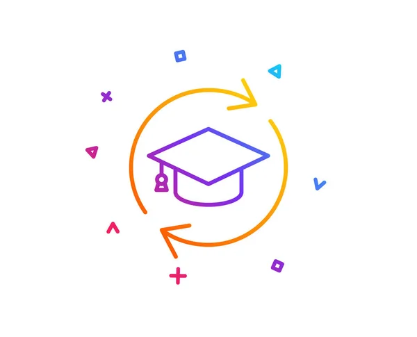 Continuing Education Line Icon Online Education Sign Colorful Outline ...