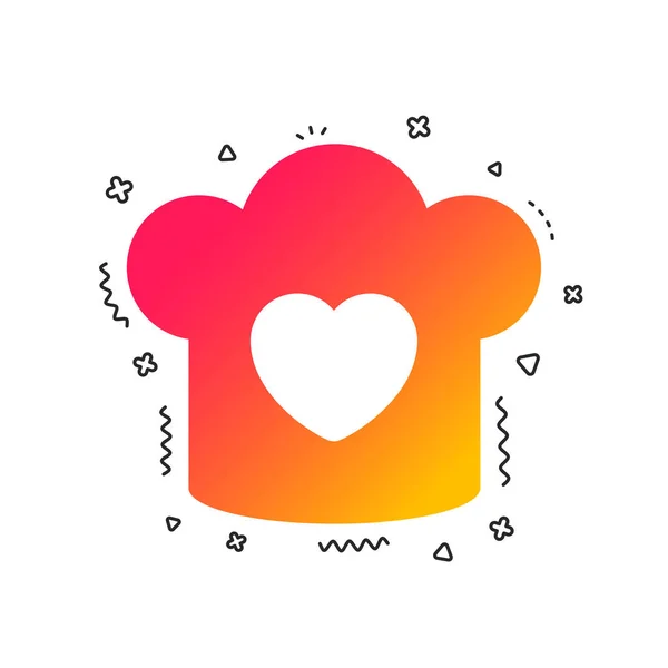 Chef hat sign icon. Cooking symbol. Cooks hat with heart love. Colorful ...