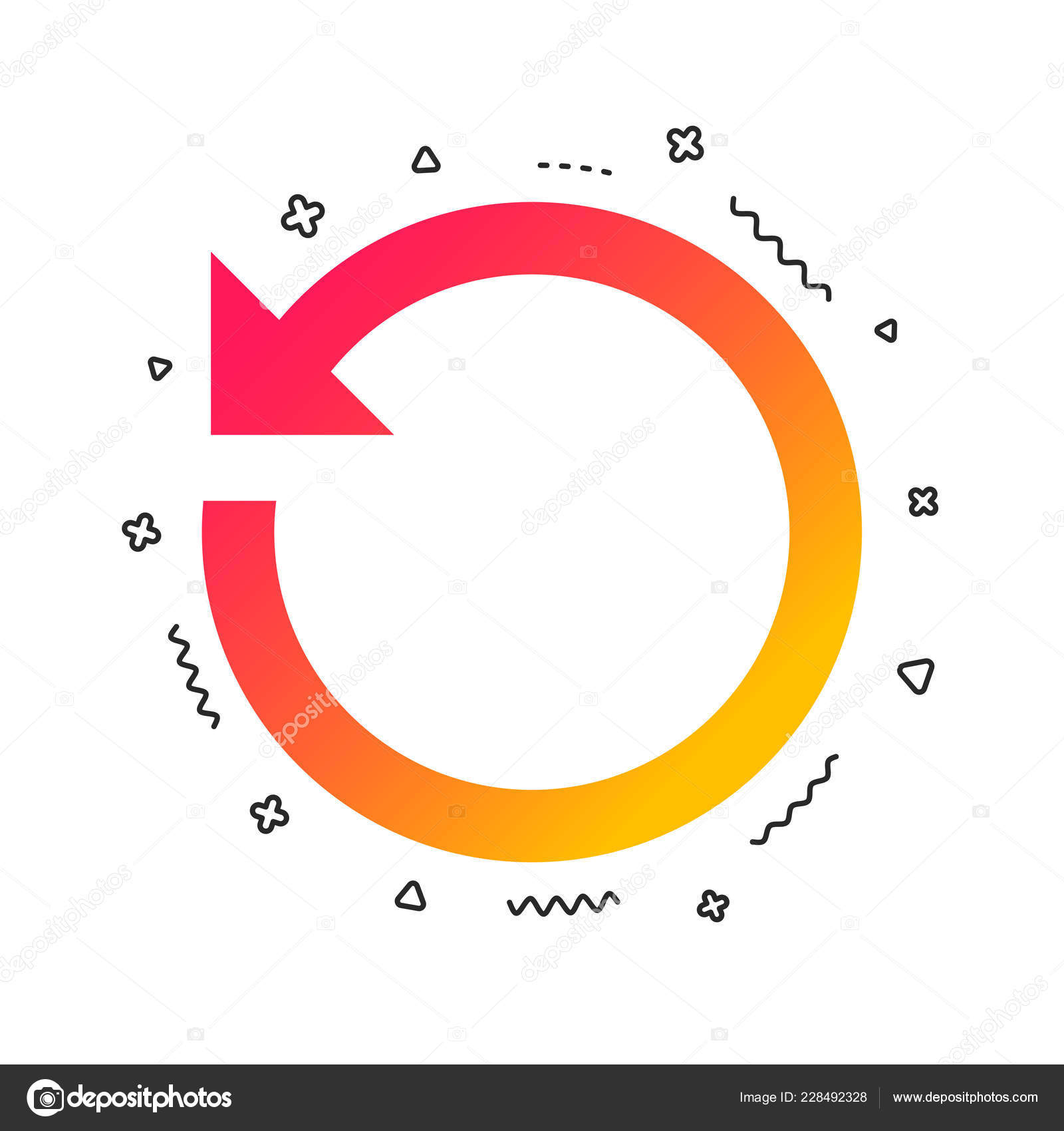 Repeat Icon Refresh Symbol Loop Sign Colorful Geometric Shapes Gradient ...