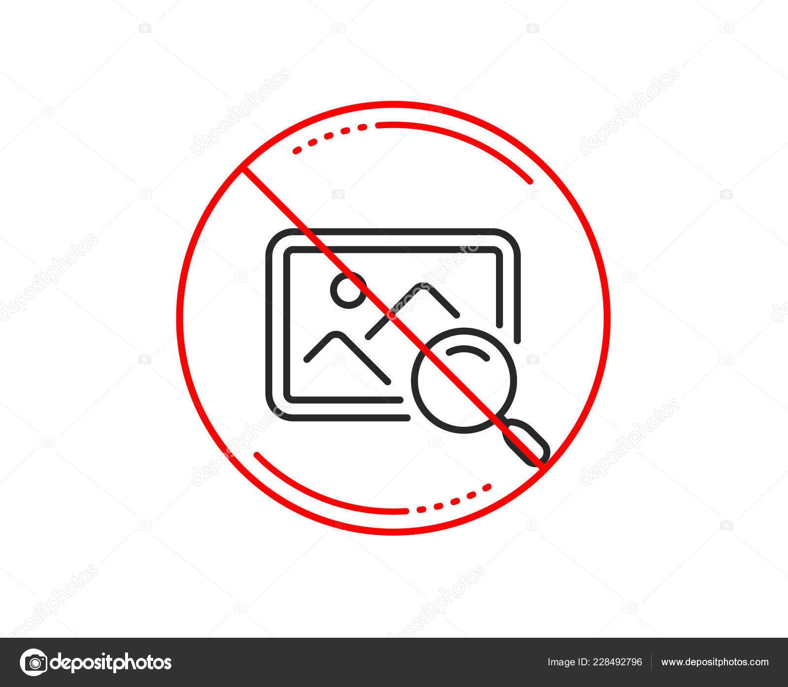 Stop Sign Search Photo Line Icon Find Image Picture Sign Stock Vector ...