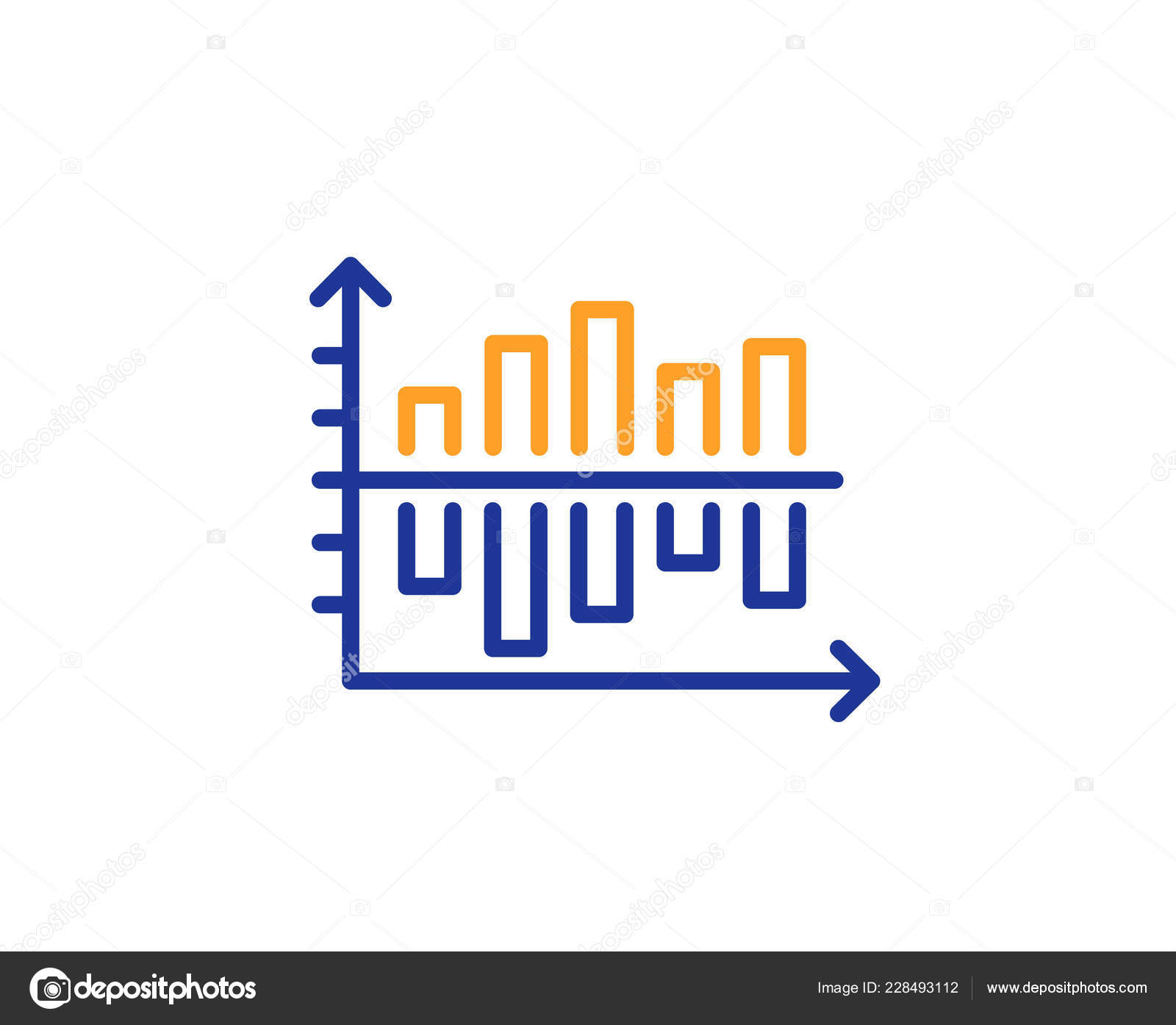 Diagram Chart Line Icon Column Graph Sign Market Analytics Symbol Stock ...