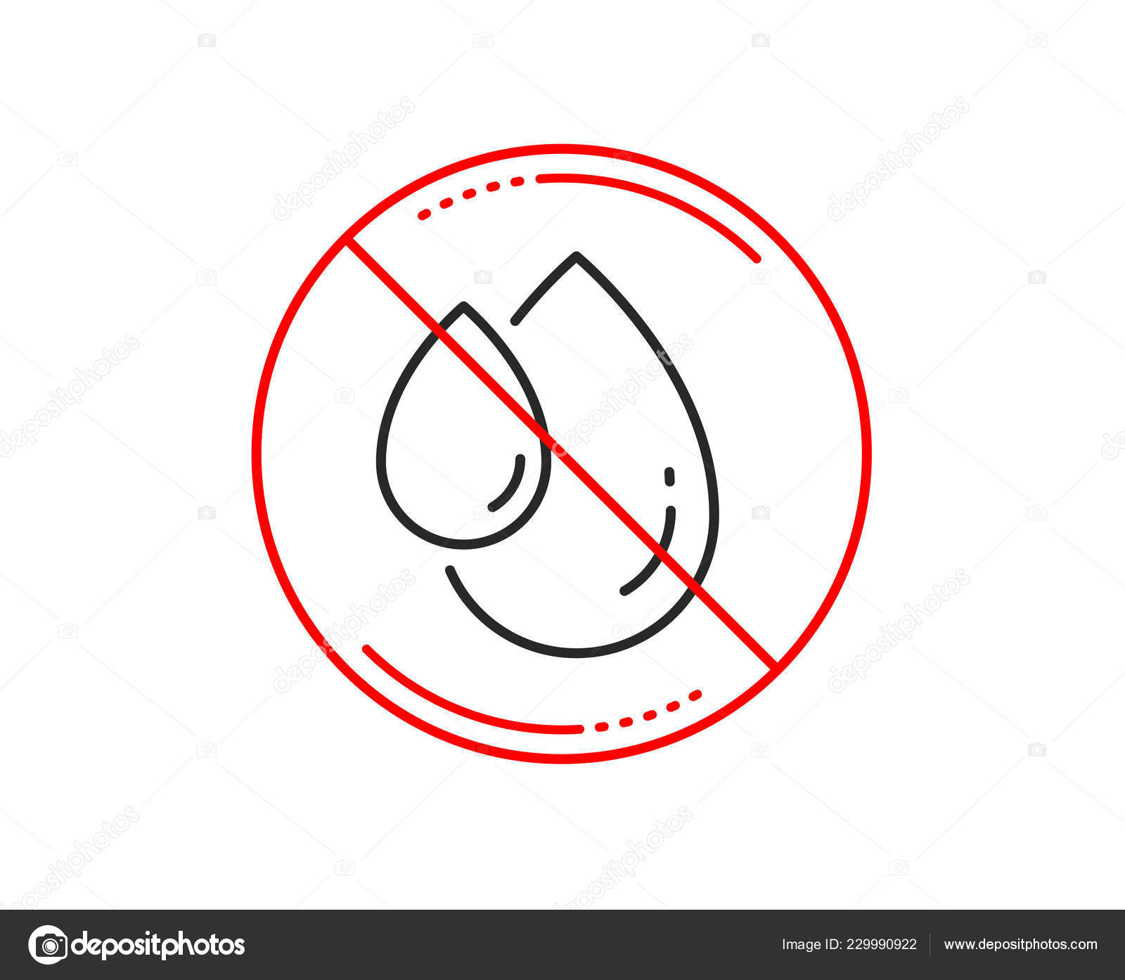 Stop Sign Oil Drop Line Icon Hair Care Serum Sign Stock Vector by ...