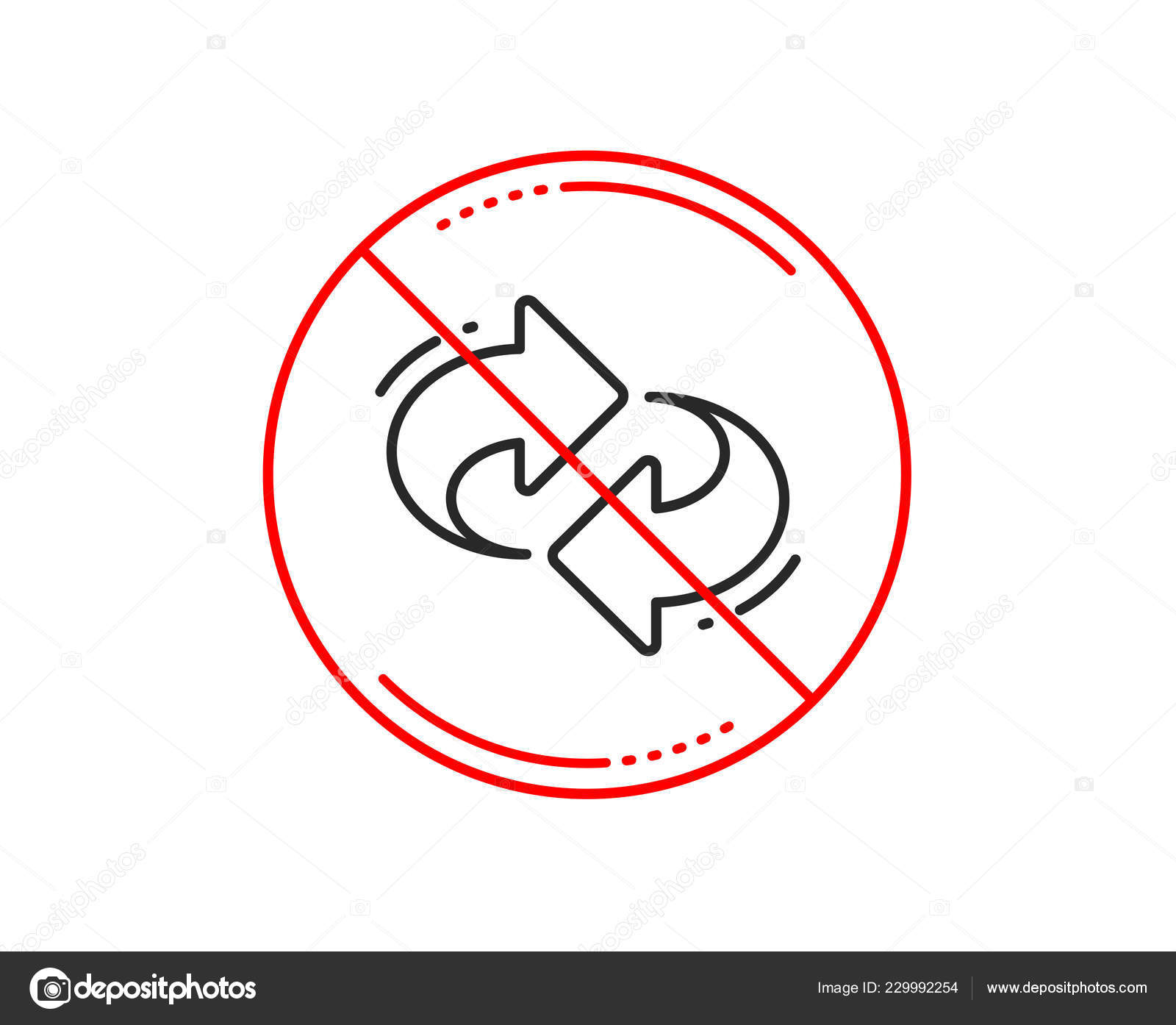 Stop Sign Refresh Change Arrow Line Icon Rotation Arrowhead Symbol ...