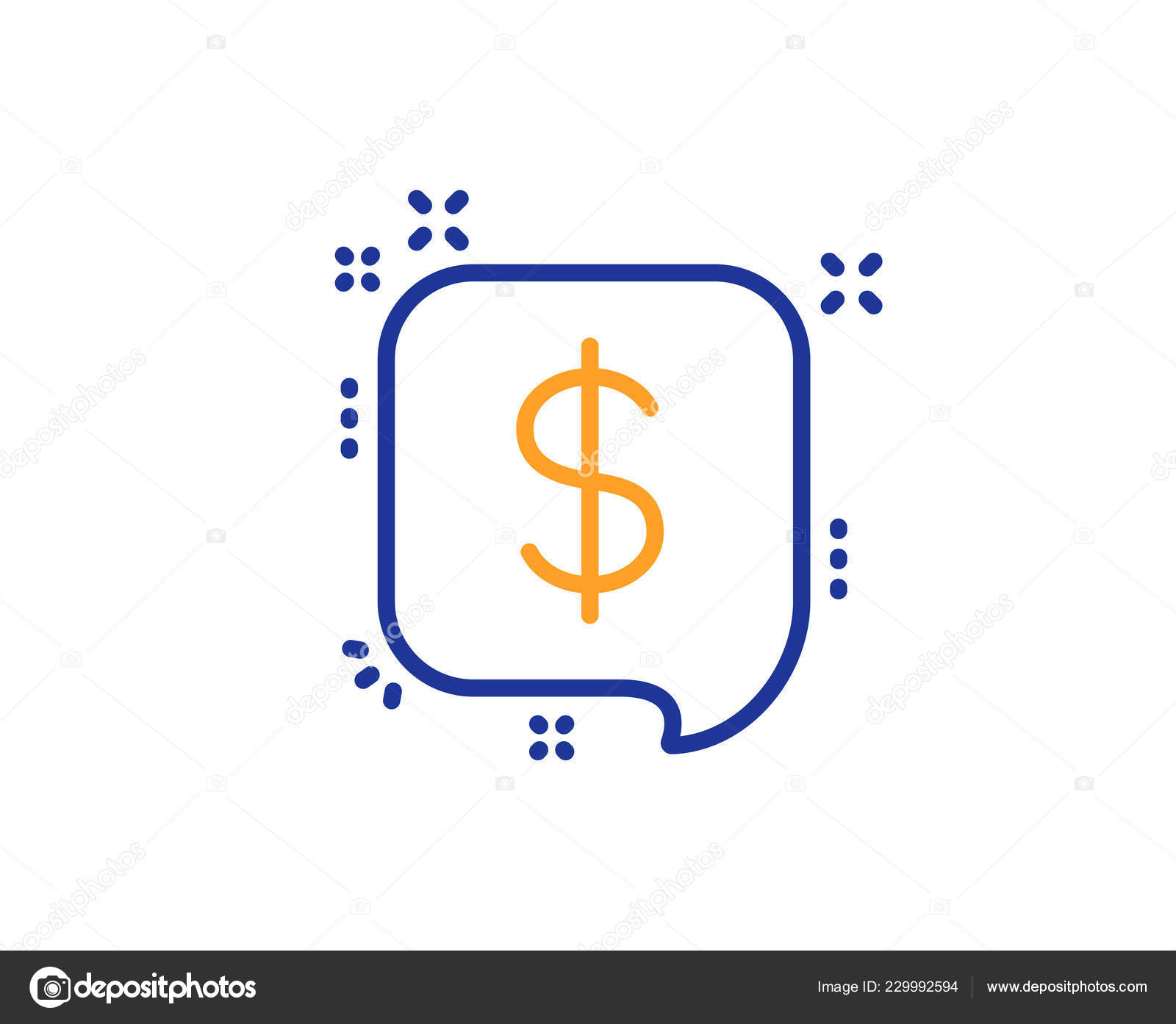 Payment Received Line Icon Dollar Sign Finance Symbol Colorful Outline ...