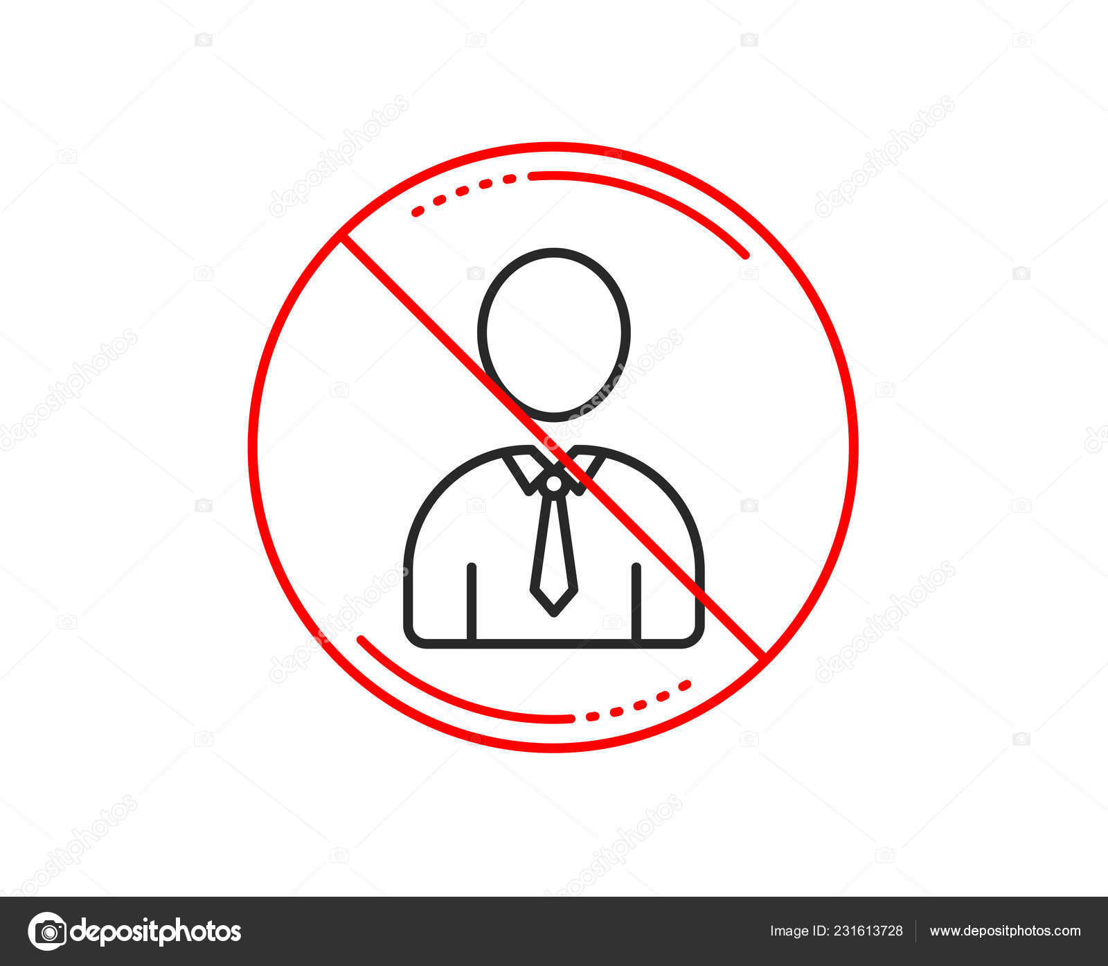 Stop Sign User Line Icon Profile Avatar Sign Stock Vector Image by ...