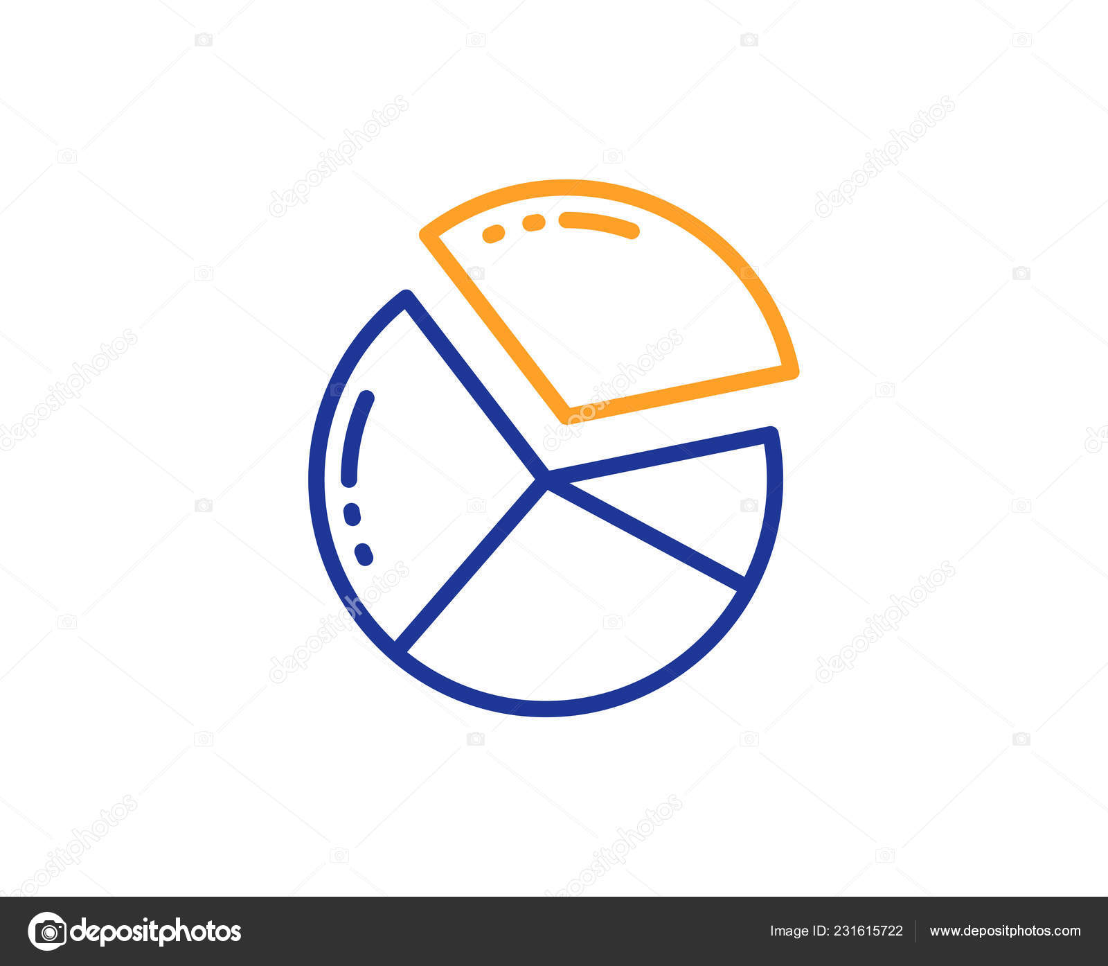 Pie Chart Line Icon Presentation Graph Sign Market Analytics Symbol Stock Vector Image by ...