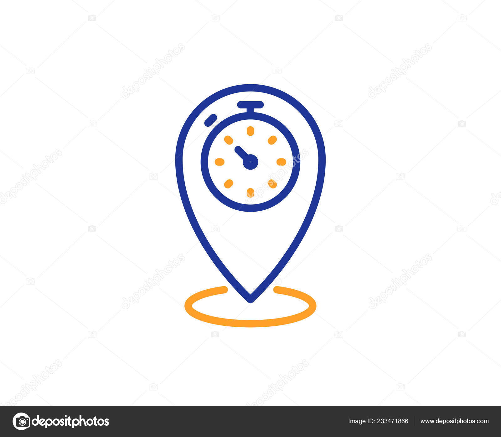 Timer Line Icon Time Sign Location Pointer Symbol Stock Vector by ...