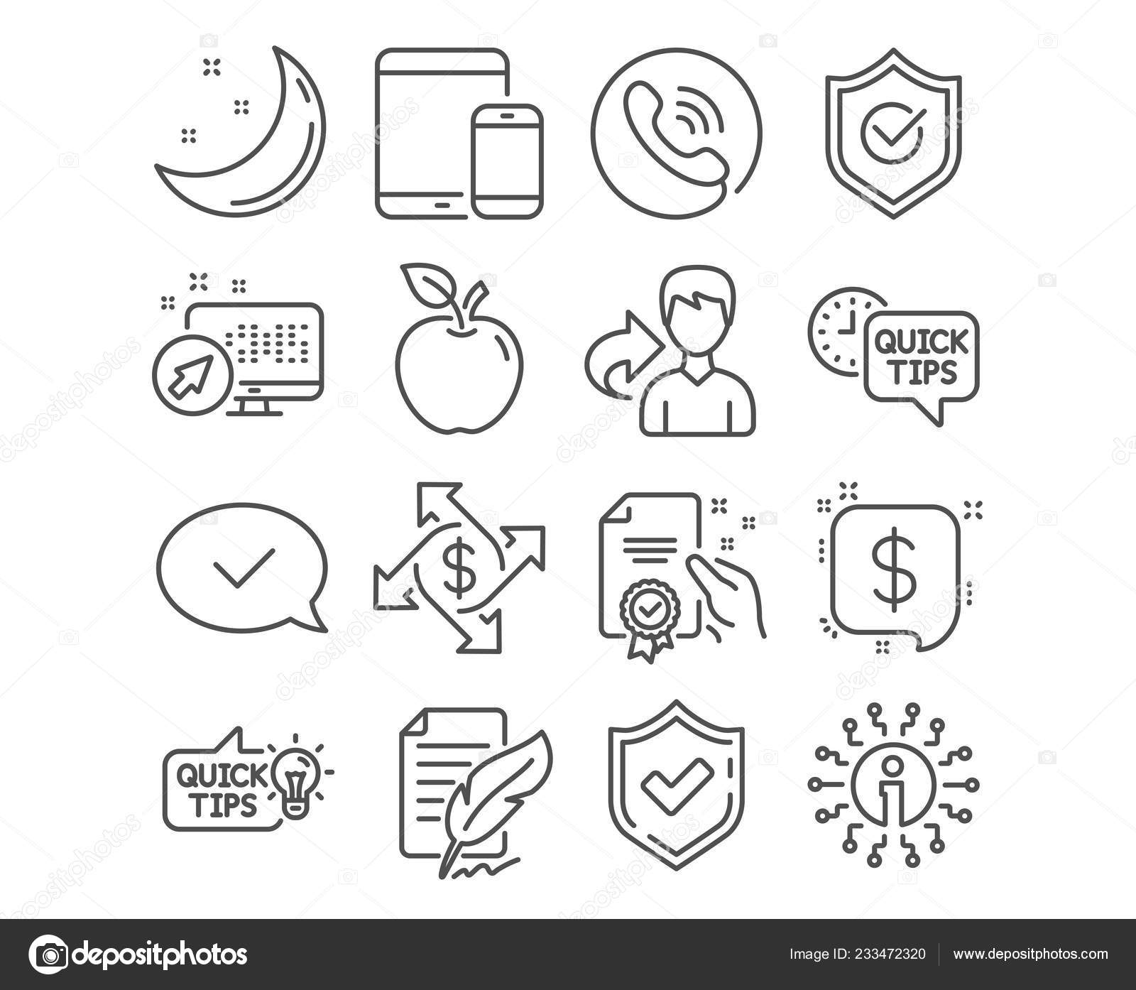 Set Education Idea Approved Shield Feather Signature Icons Approved ...