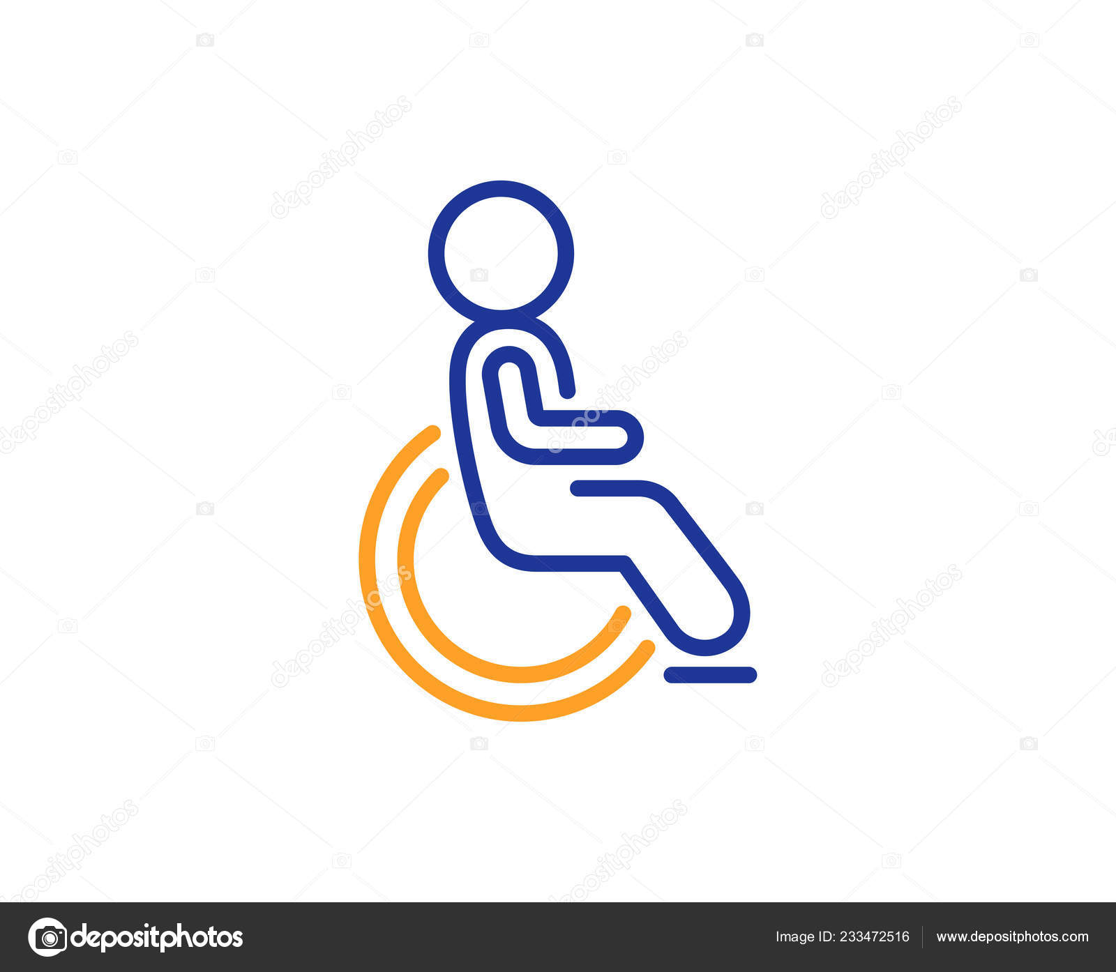 Handicap line icons | Disabled Line Icon Handicapped Wheelchair Sign ...