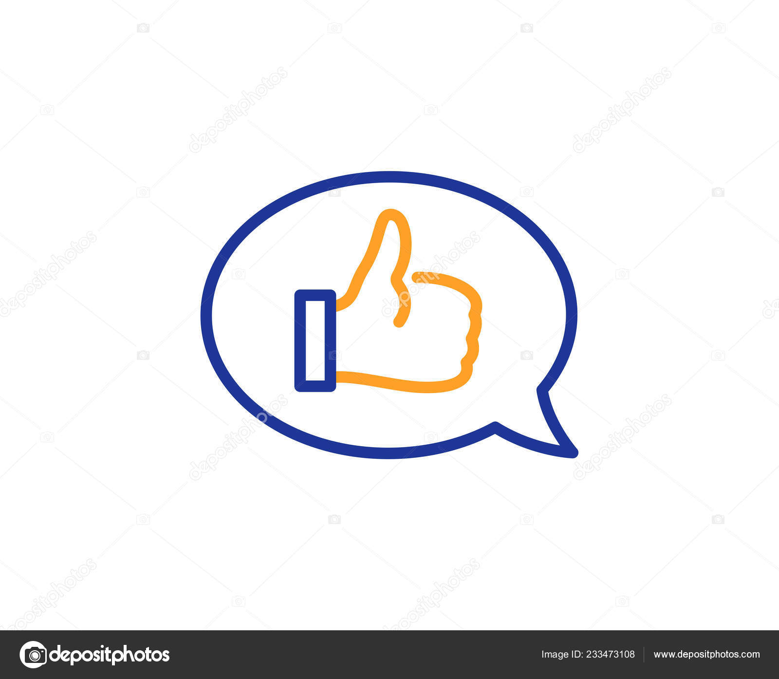 Positive Feedback Line Icon Communication Symbol Stock Vector by ...