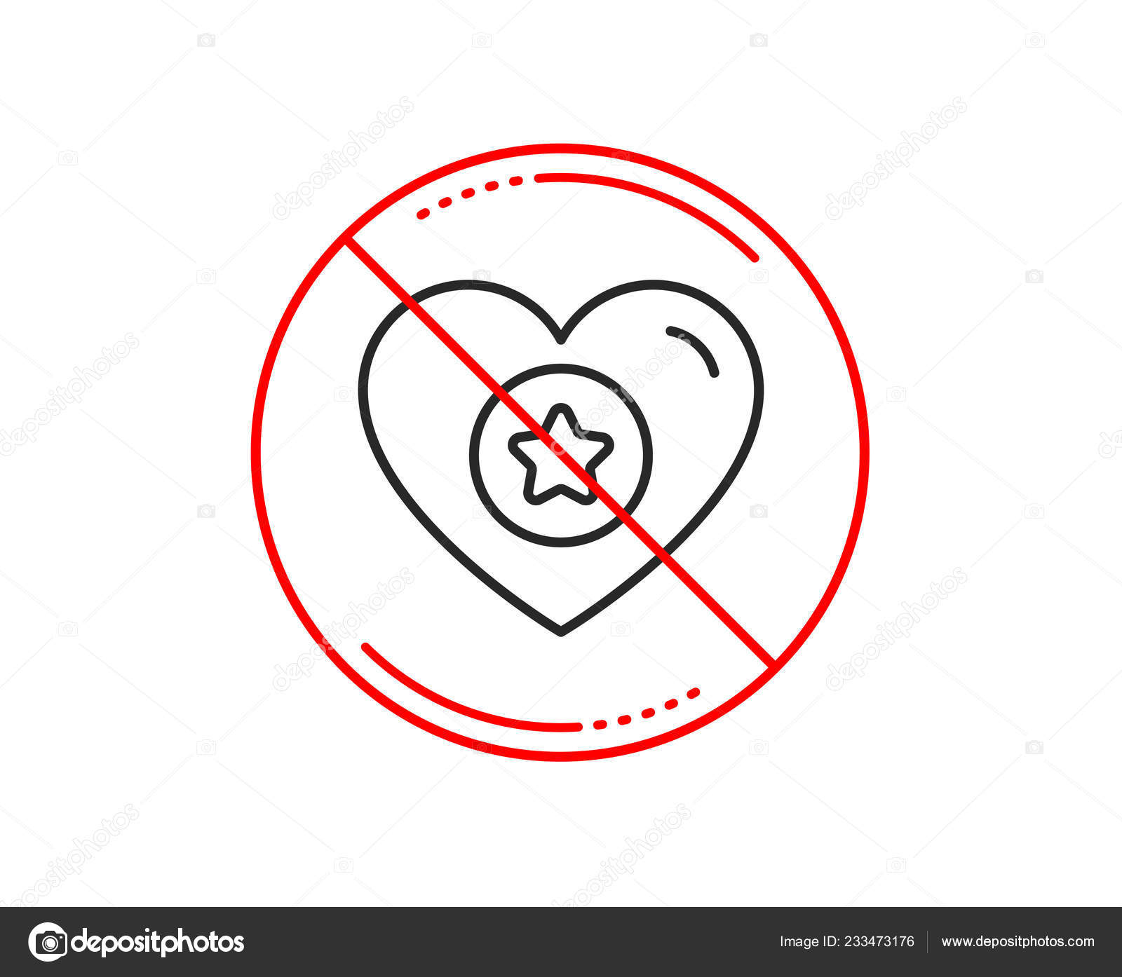 Stop Sign Heart Star Line Icon Stock Vector Image by ©Blankstock #233473176