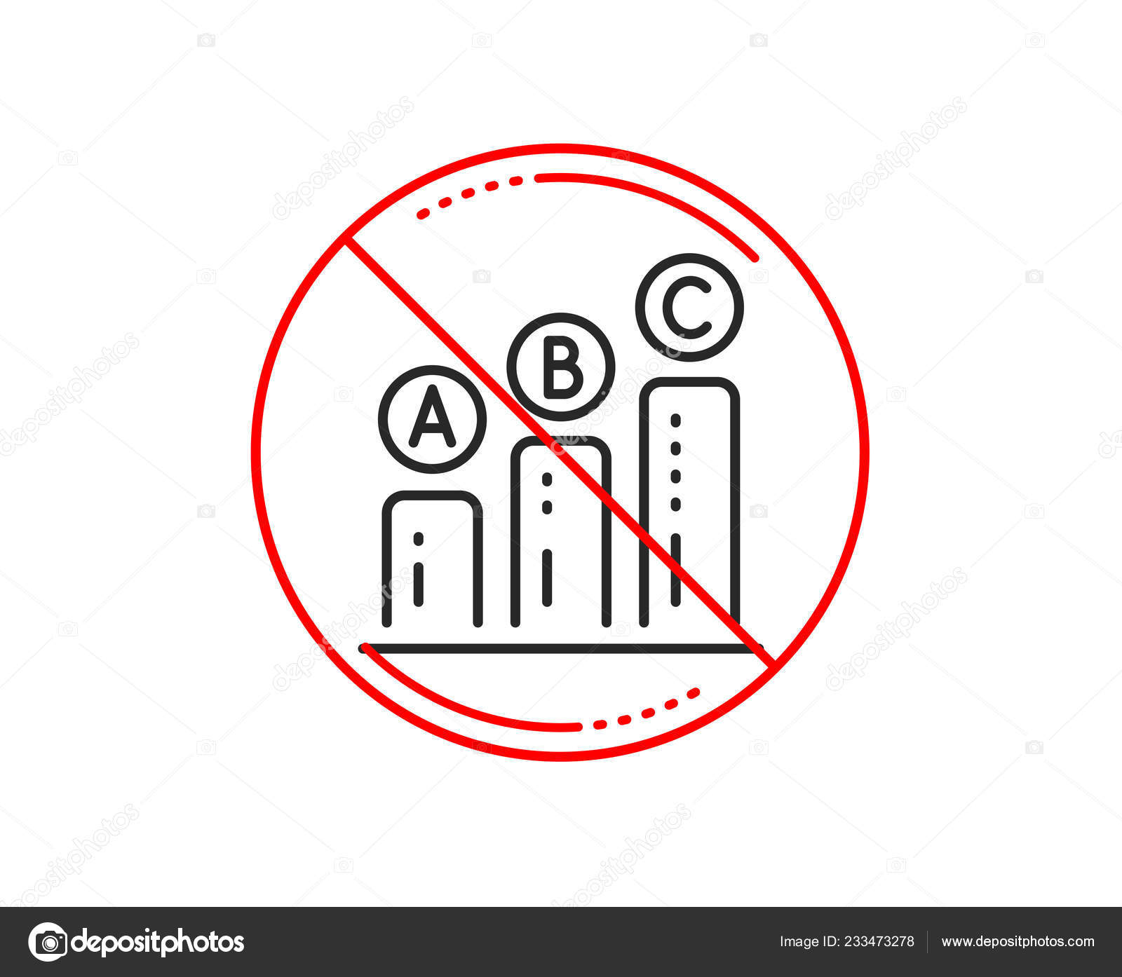 Stop Sign Graph Line Icon Column Chart Sign Test Diagram Stock Vector ...