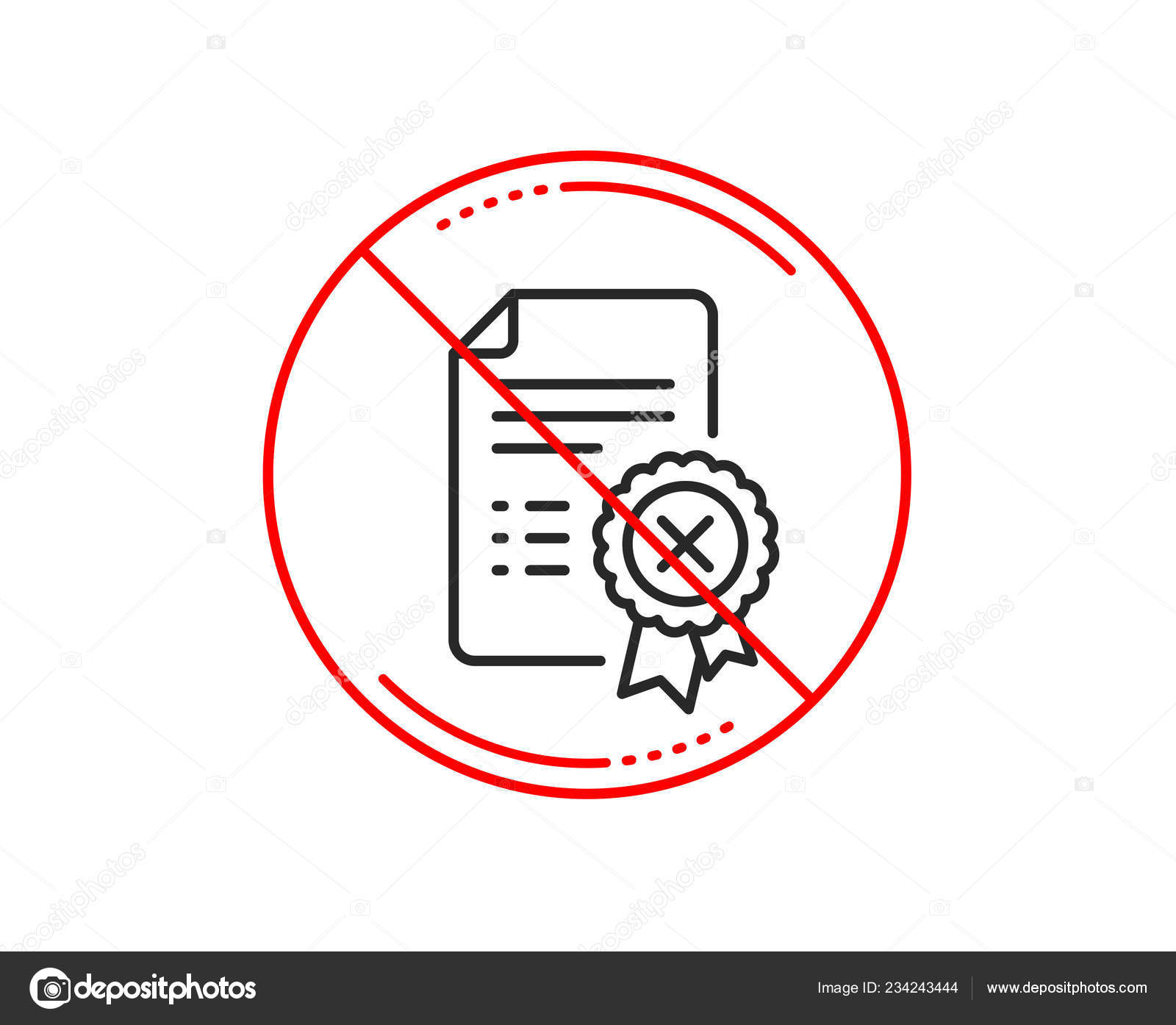 Stop Sign Reject Certificate Line Icon — Stock Vector © Blankstock ...