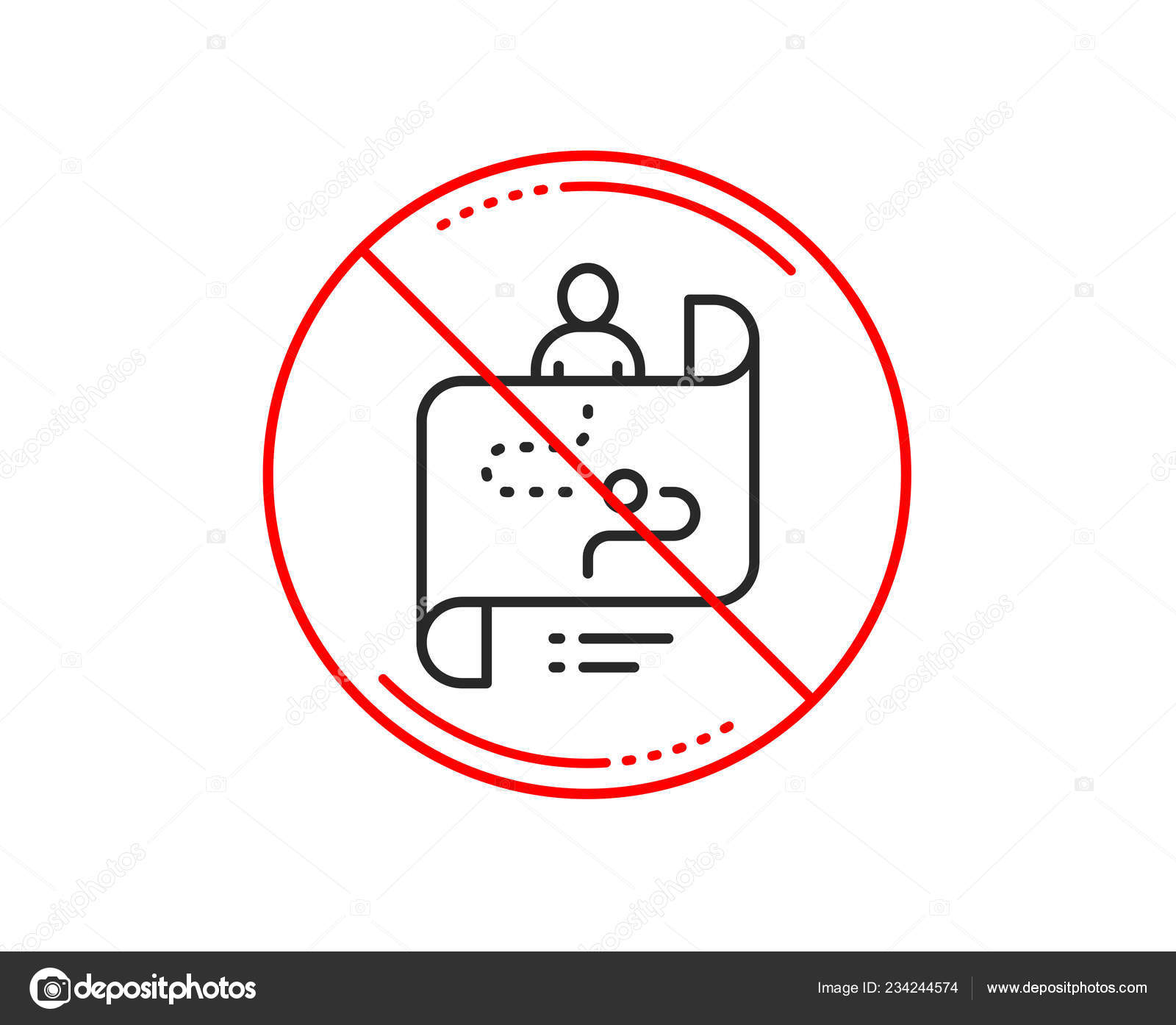 Stop Sign Journey Path Map Line Icon — Stock Vector © Blankstock #234244574