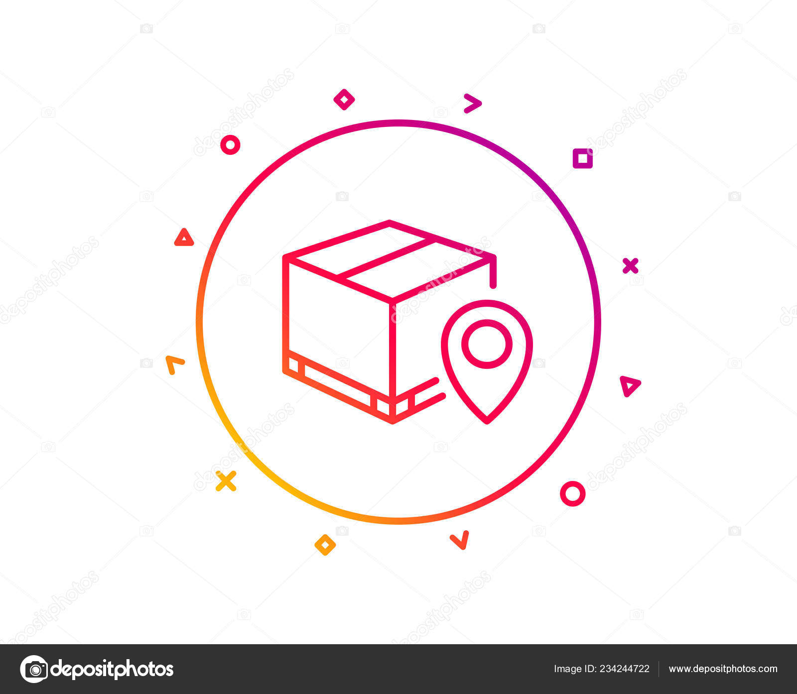 Parcel Tracking Line Icon Delivery Monitoring Sign Stock Vector by ...