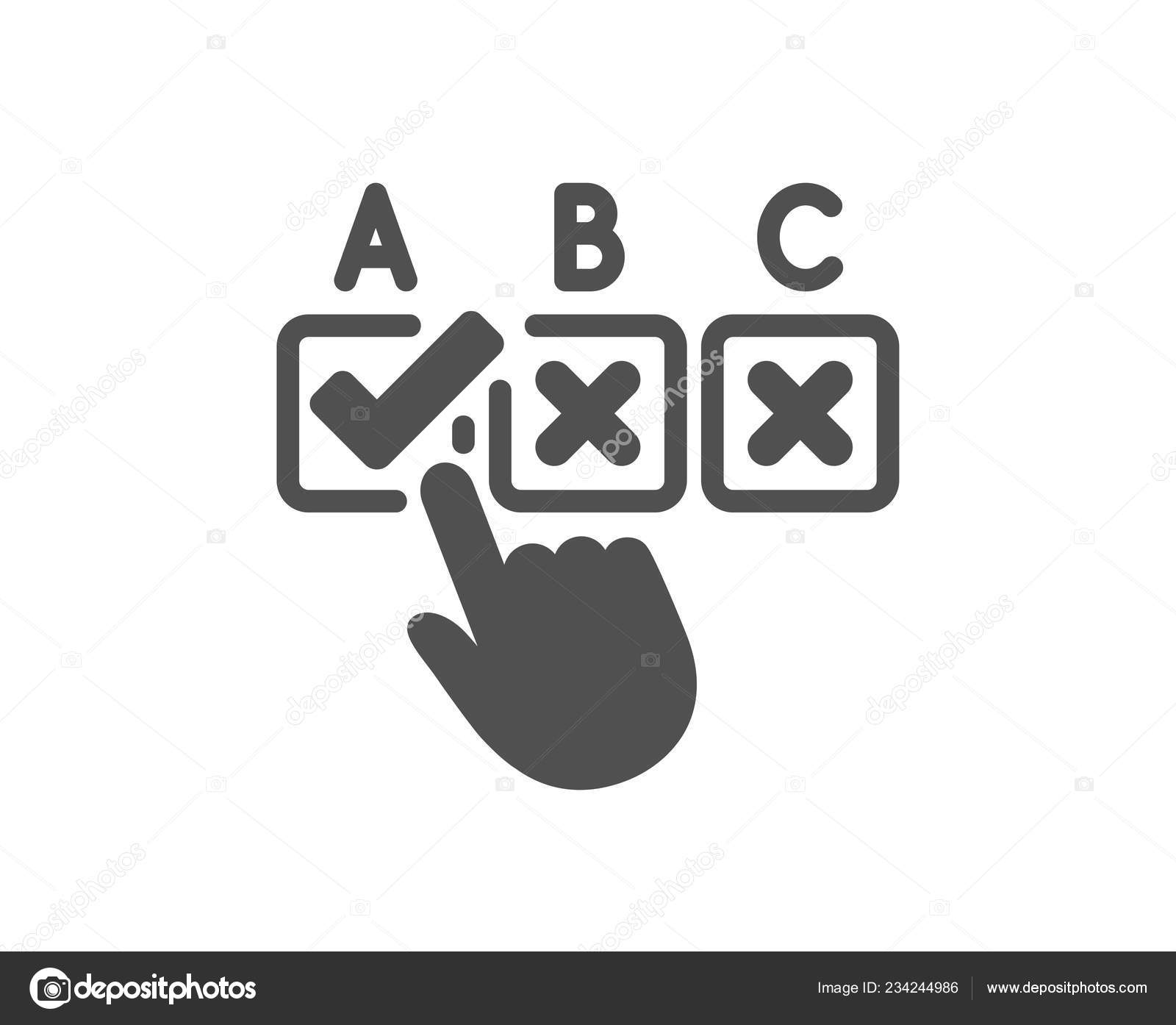 Icono Casilla Verificación Correcta Seleccione Signo Respuesta Símbolo ...