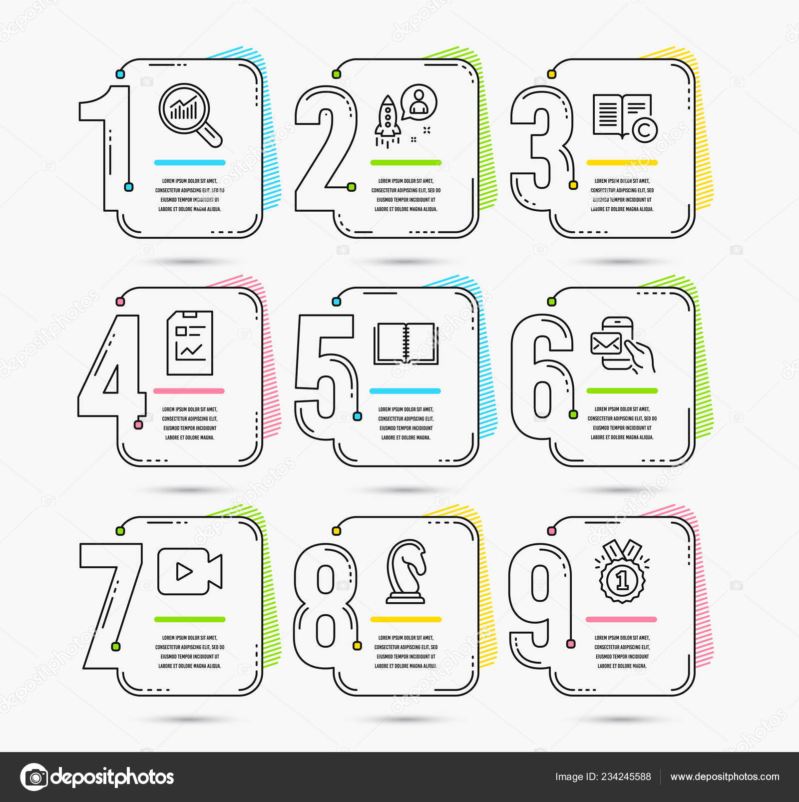 Infographic Template Numbers Options Set Startup Data Analysis ...