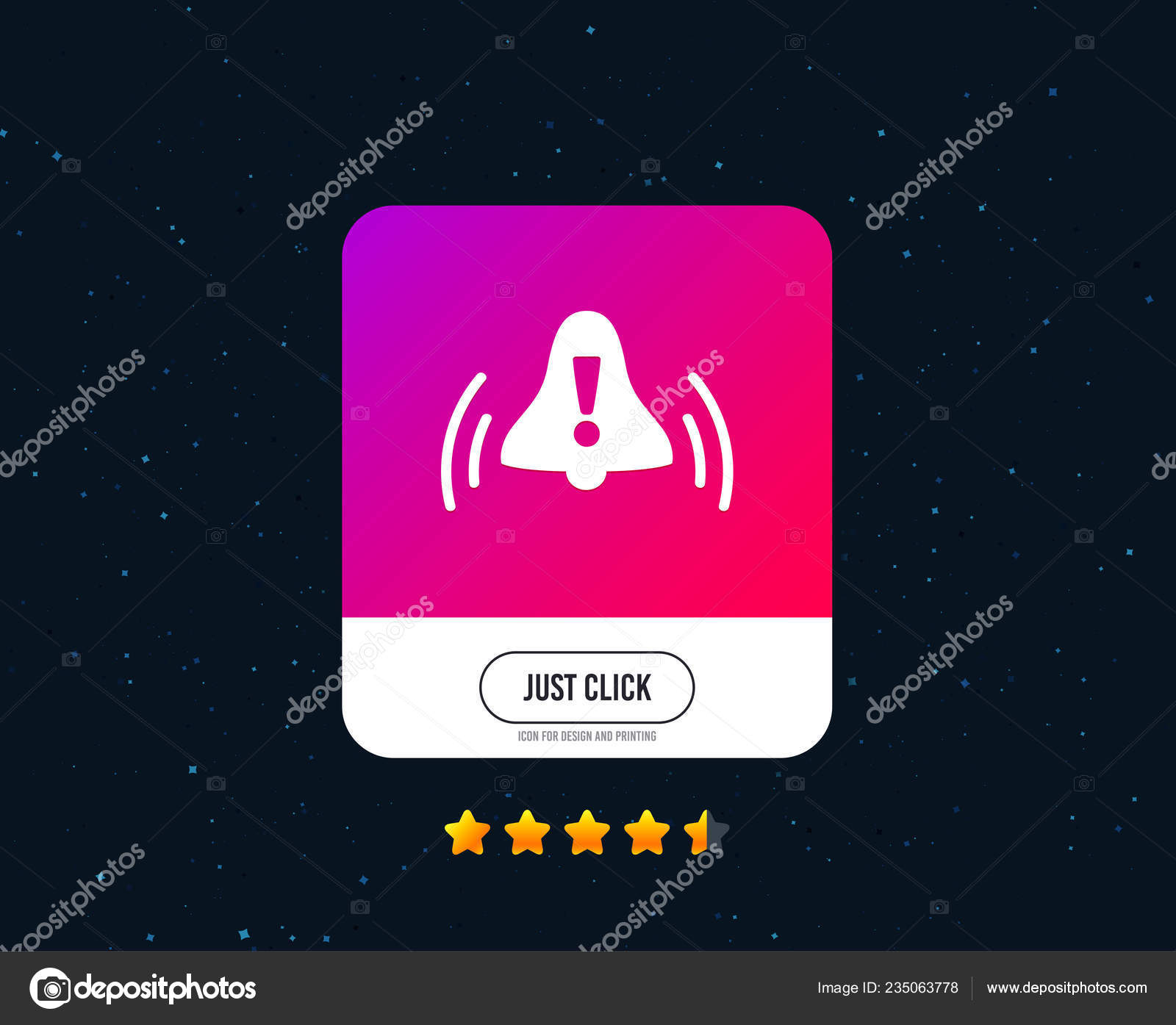 Alarm Bell Exclamation Mark Sign Icon Wake Alarm Symbol Web Stock ...