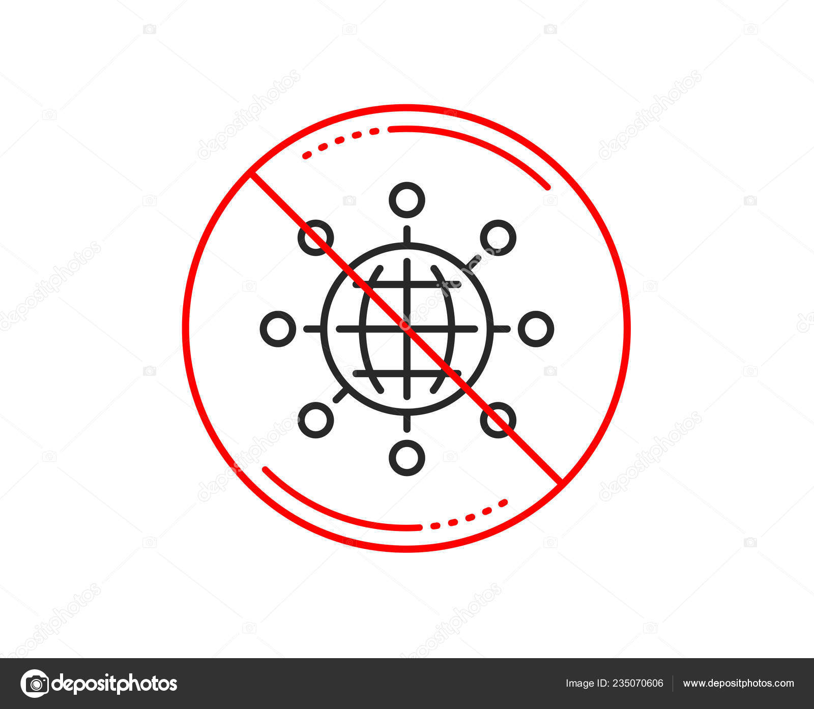 Stop Sign Business Networking Line Icon International Work Symbol ...
