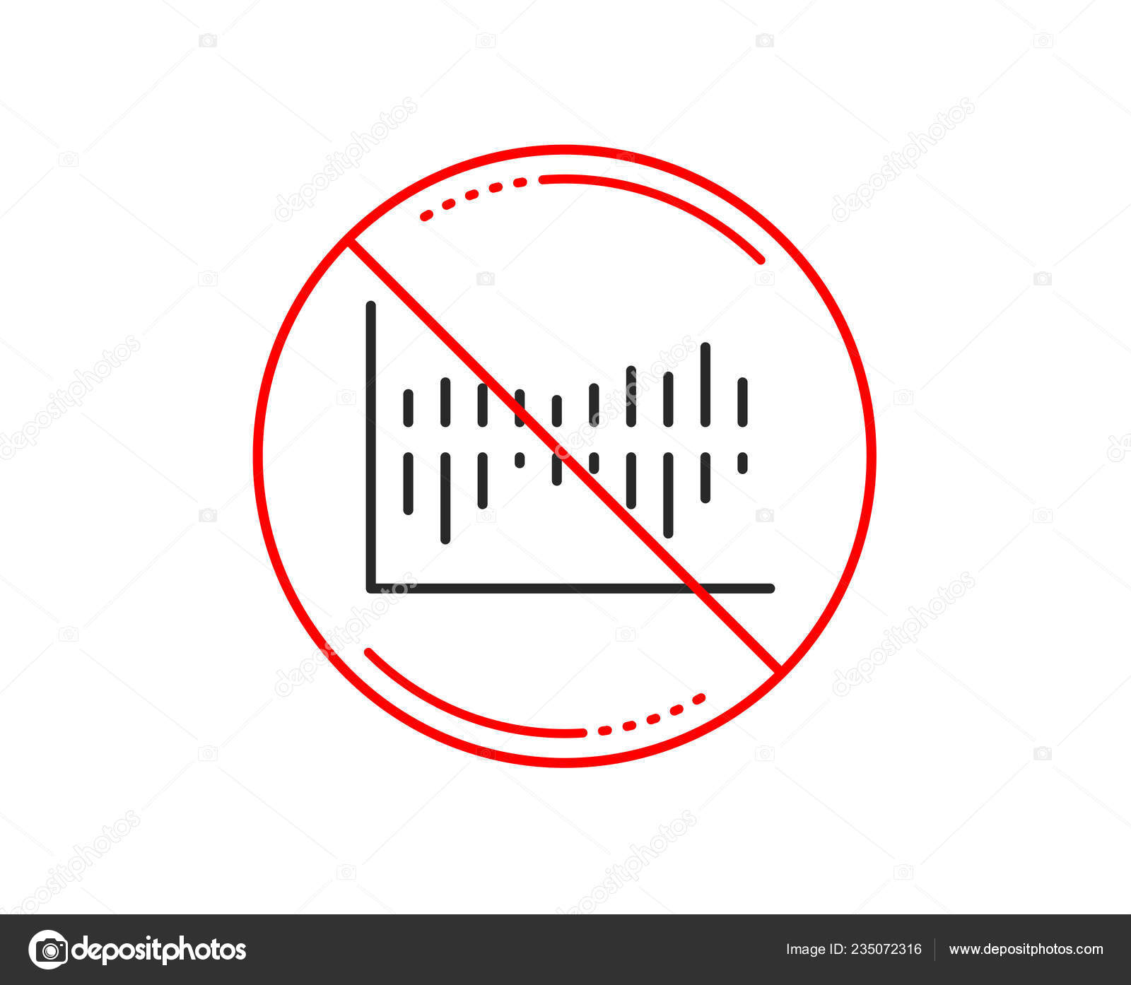 Stop Sign Column Chart Line Icon Financial Graph Sign Stock Stock ...