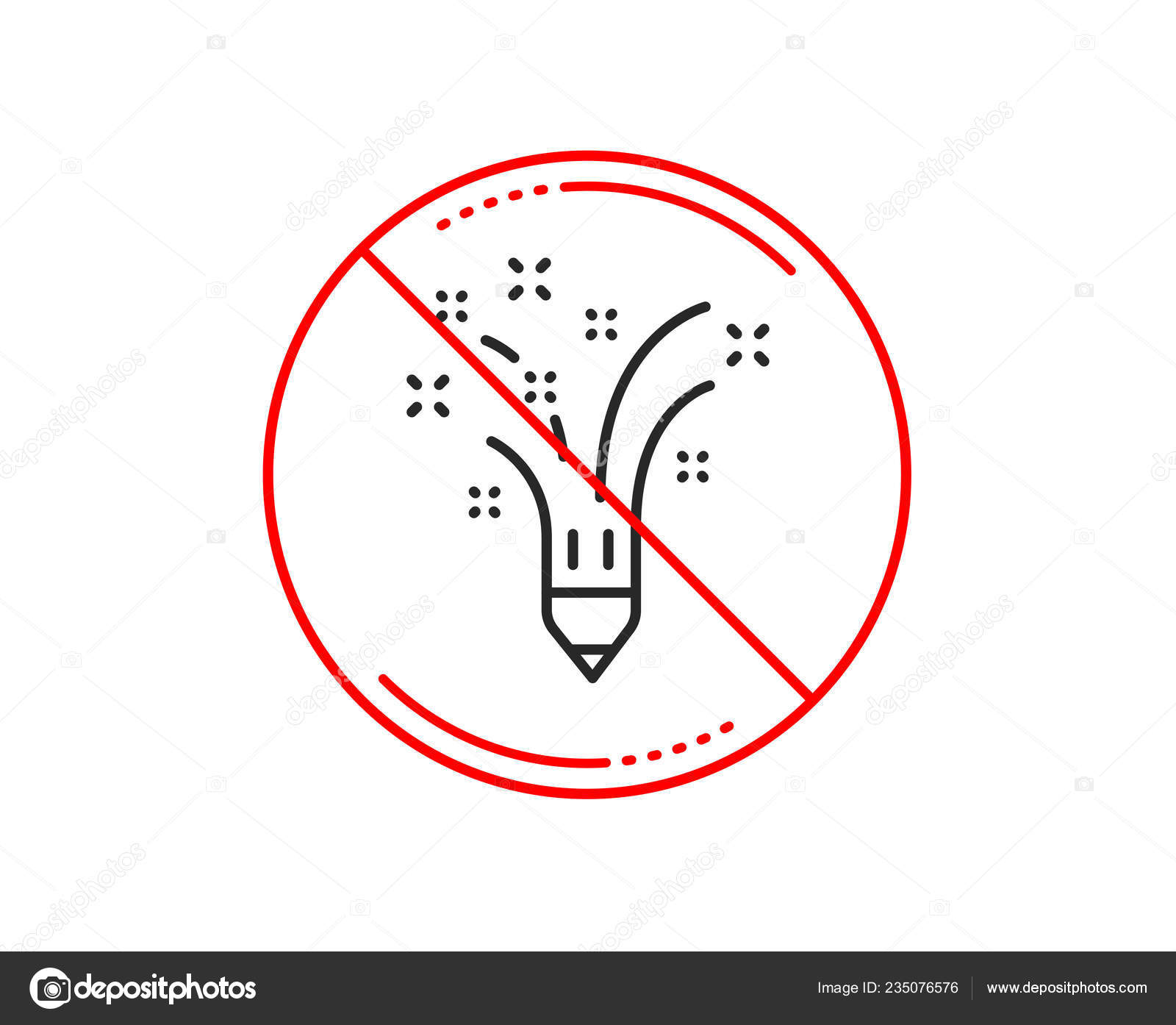Stop Sign Inspiration Line Icon Creativity Pencil Sign Graphic Art ...