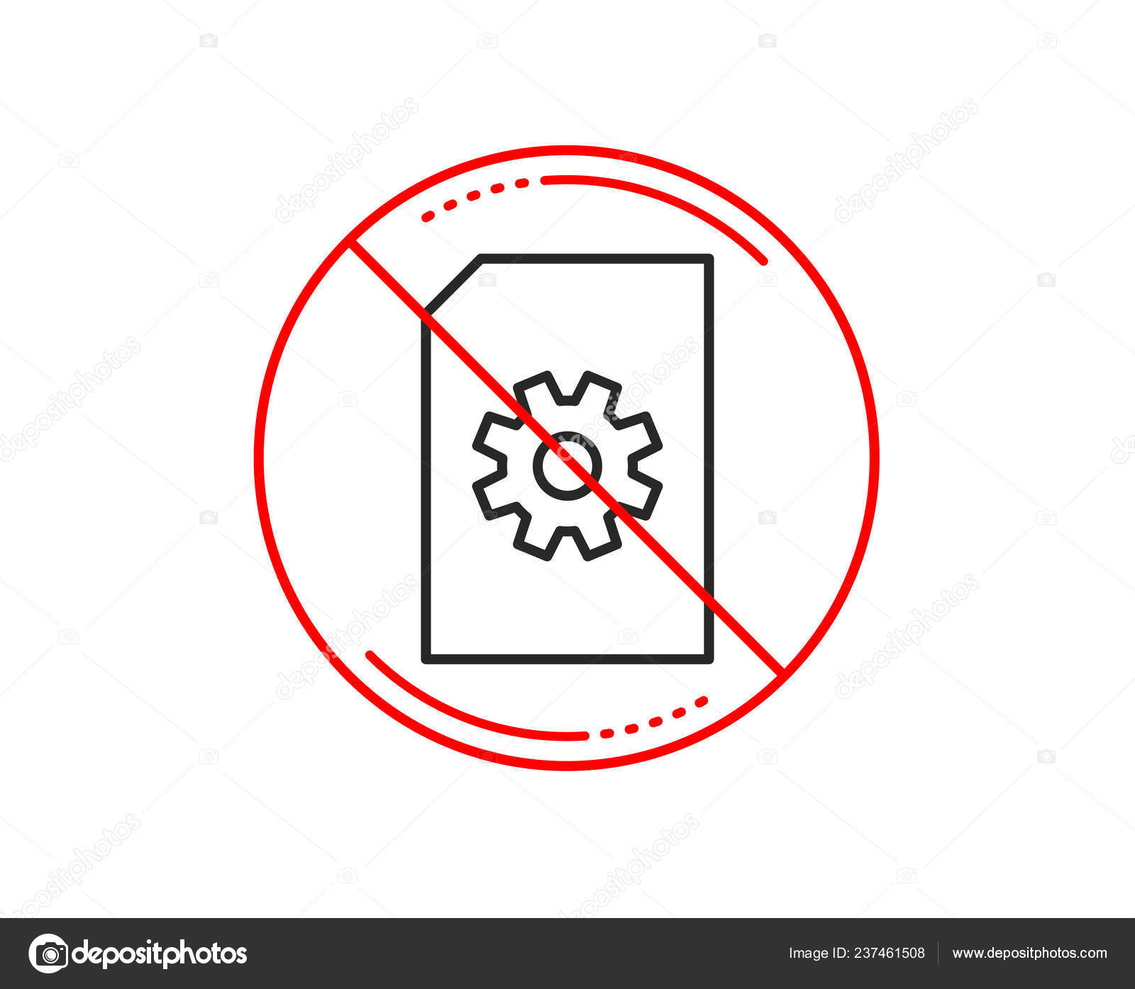 Stop Sign Document Management Line Icon Stock Vector Image by ...