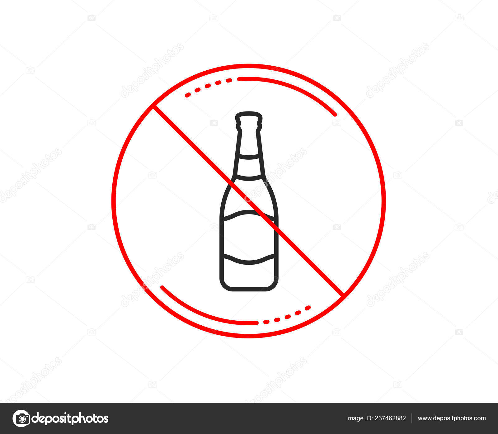 Stop Sign Beer Bottle Line Icon Pub Craft Beer Sign — Stock Vector ...