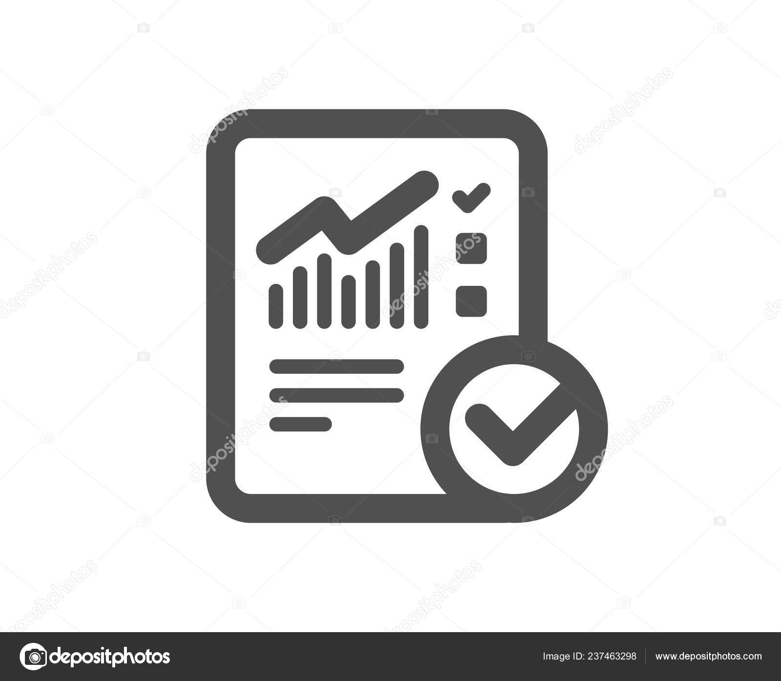 Checklist Document Icon Analysis Chart Sales Growth Report Sign Stock Vector by ©Blankstock ...