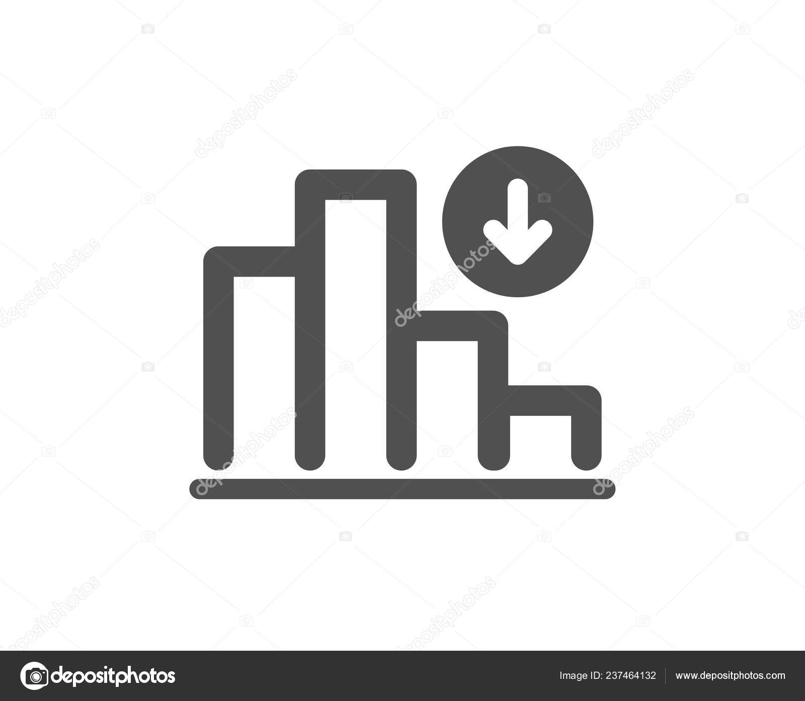 Ícone Gráfico Decrescente Sinal Gráfico Coluna Símbolo Diagrama Crise ...
