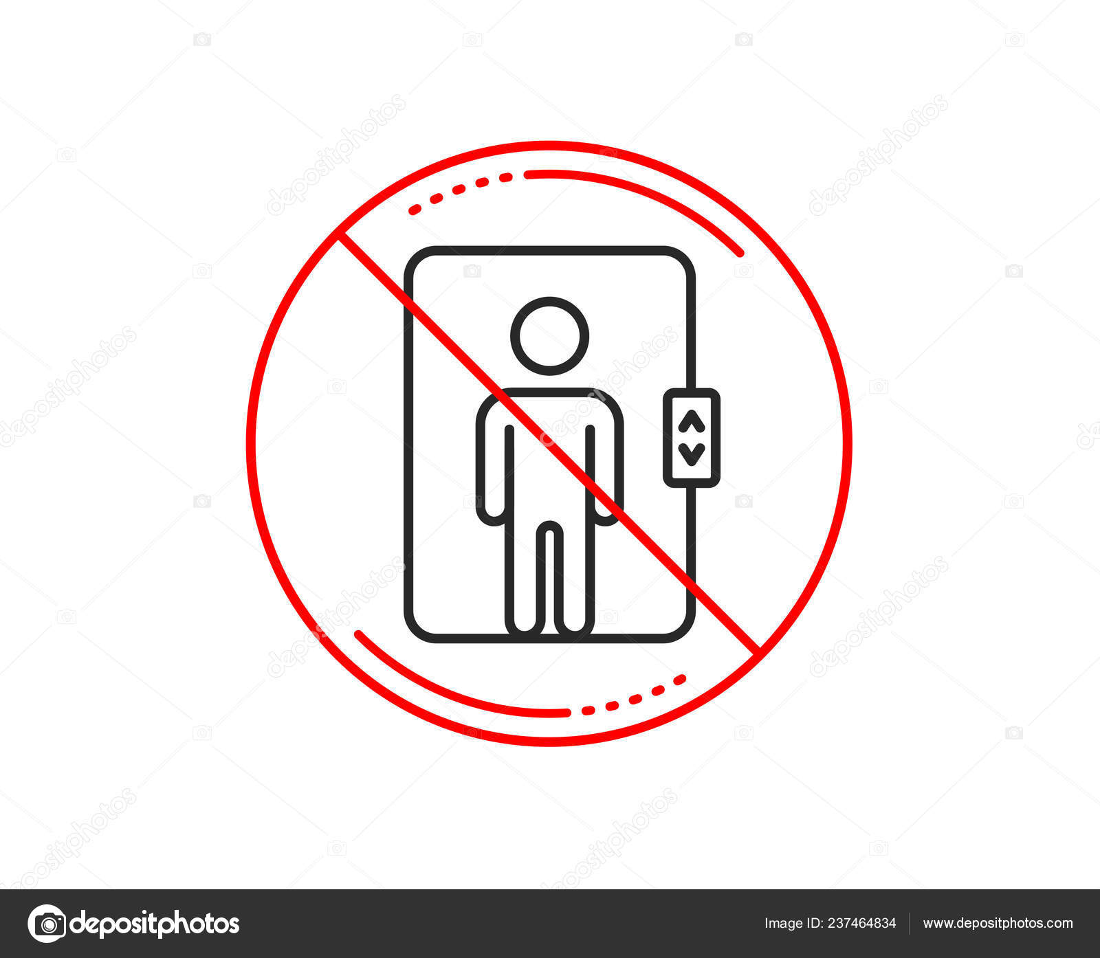 Stop Sign Elevator Line Icon Transportation Lift Sign Stock Vector ...