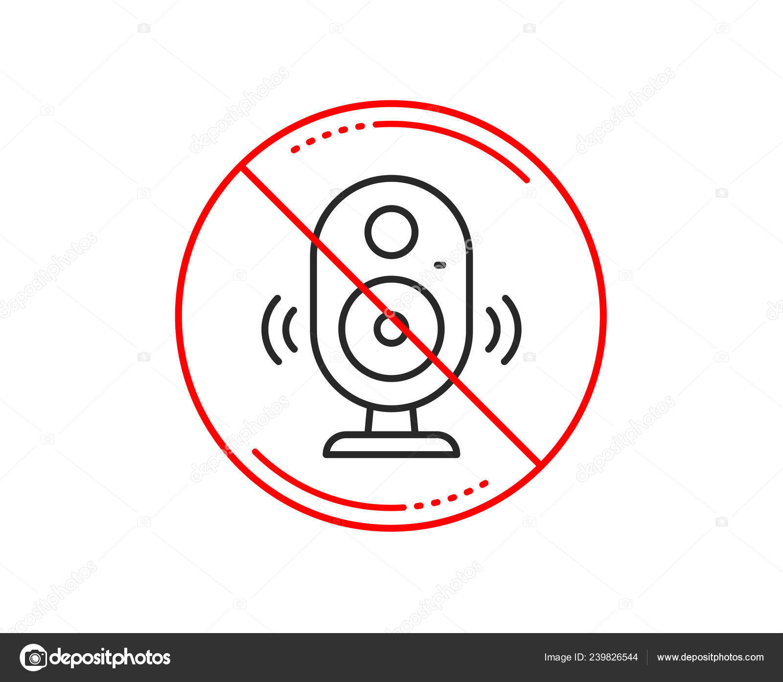 Stop Sign Speaker Line Icon Computer Component Sign Sound Symbol Stock ...