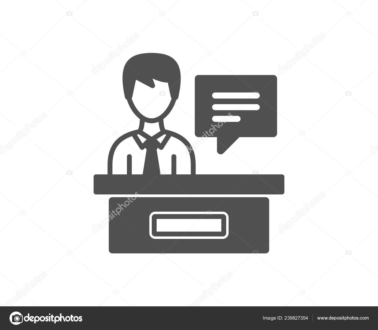 Exhibitors Icon Information Desk Sign Quality Design Element Classic ...