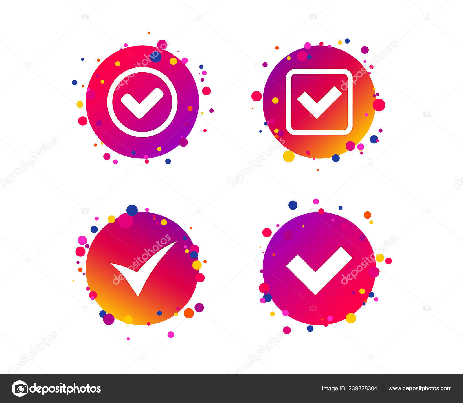Check Icons Checkbox Confirm Circle Sign Symbols Gradient Circle ...