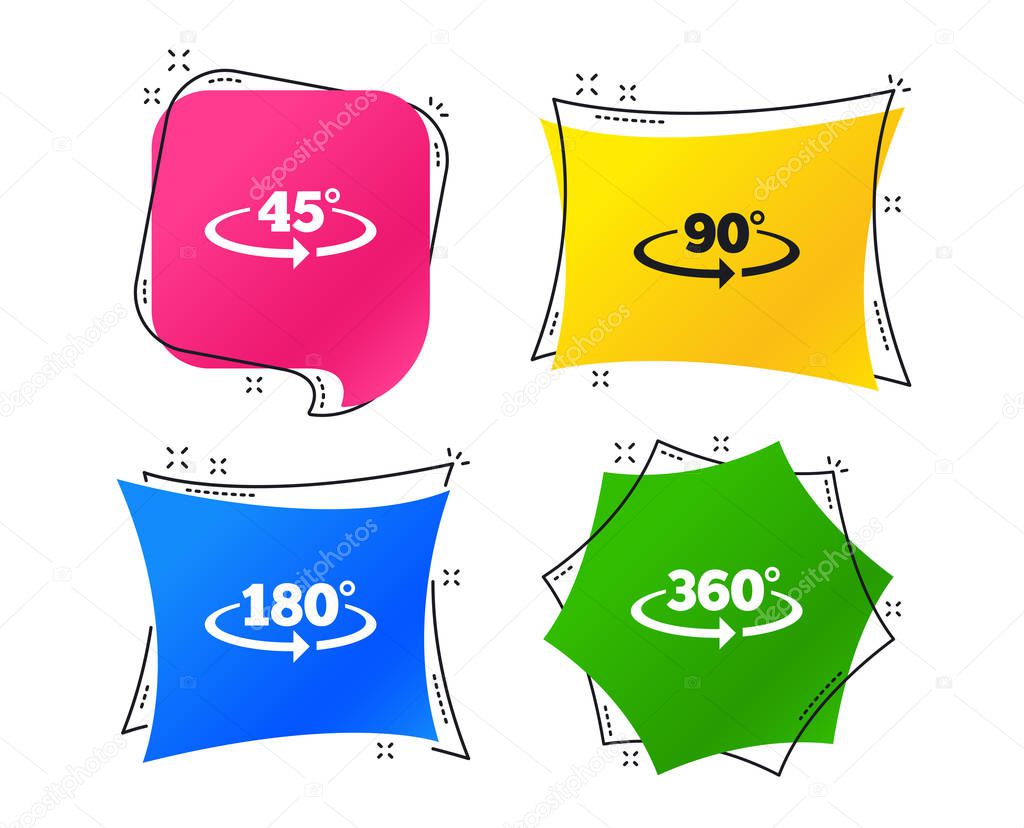 Ángulo 360 Grados Iconos Geometría Signos Matemáticos Símbolos Flecha ...