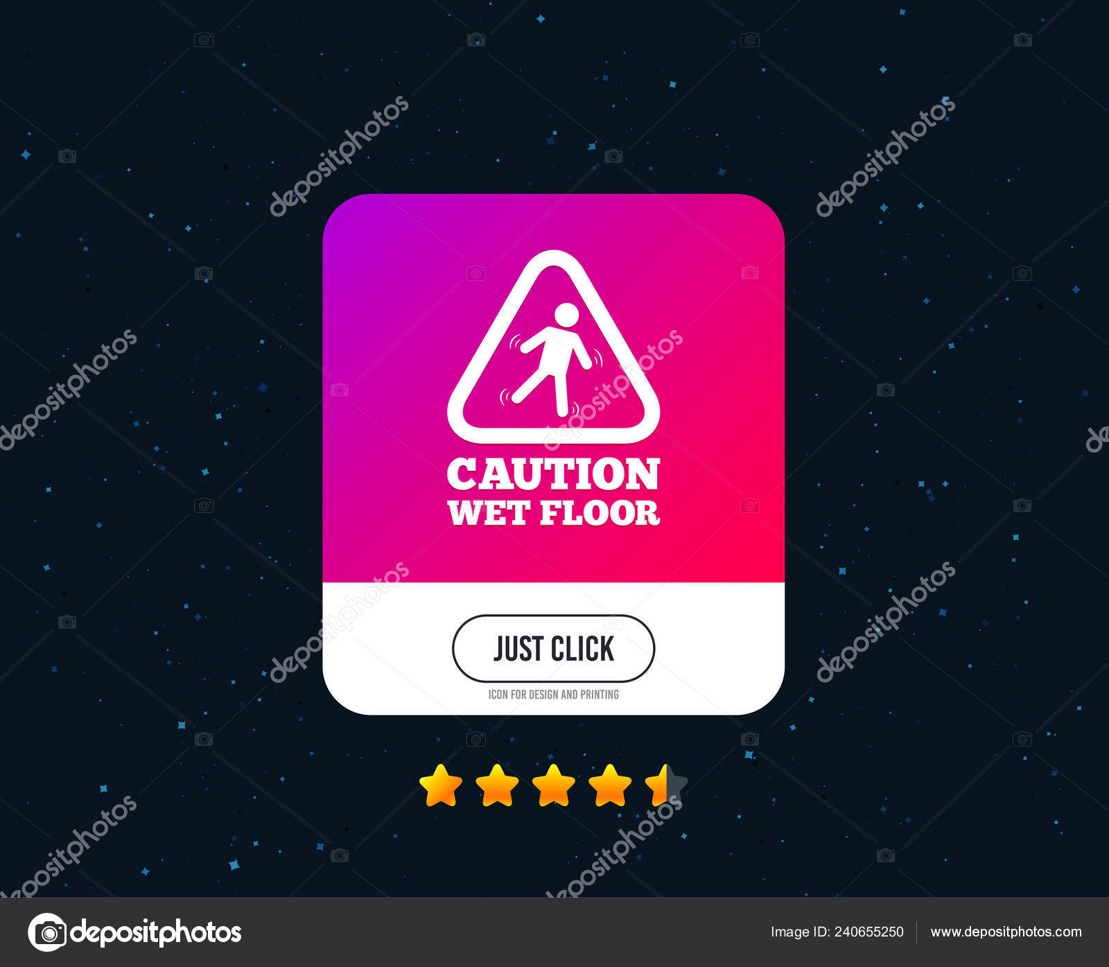 Caution Wet Floor Sign Icon Human Falling Triangle Symbol Web Stock ...
