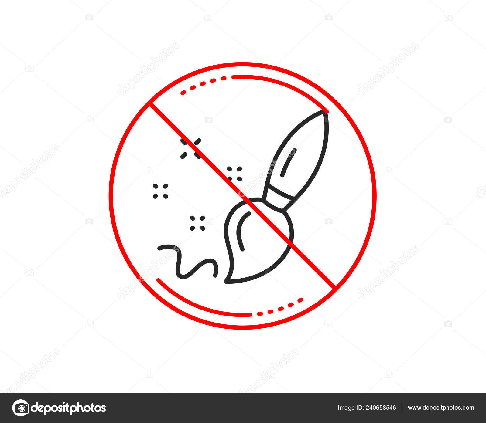 Stop Sign Paint Brush Line Icon Creativity Sign Graphic Art Stock ...