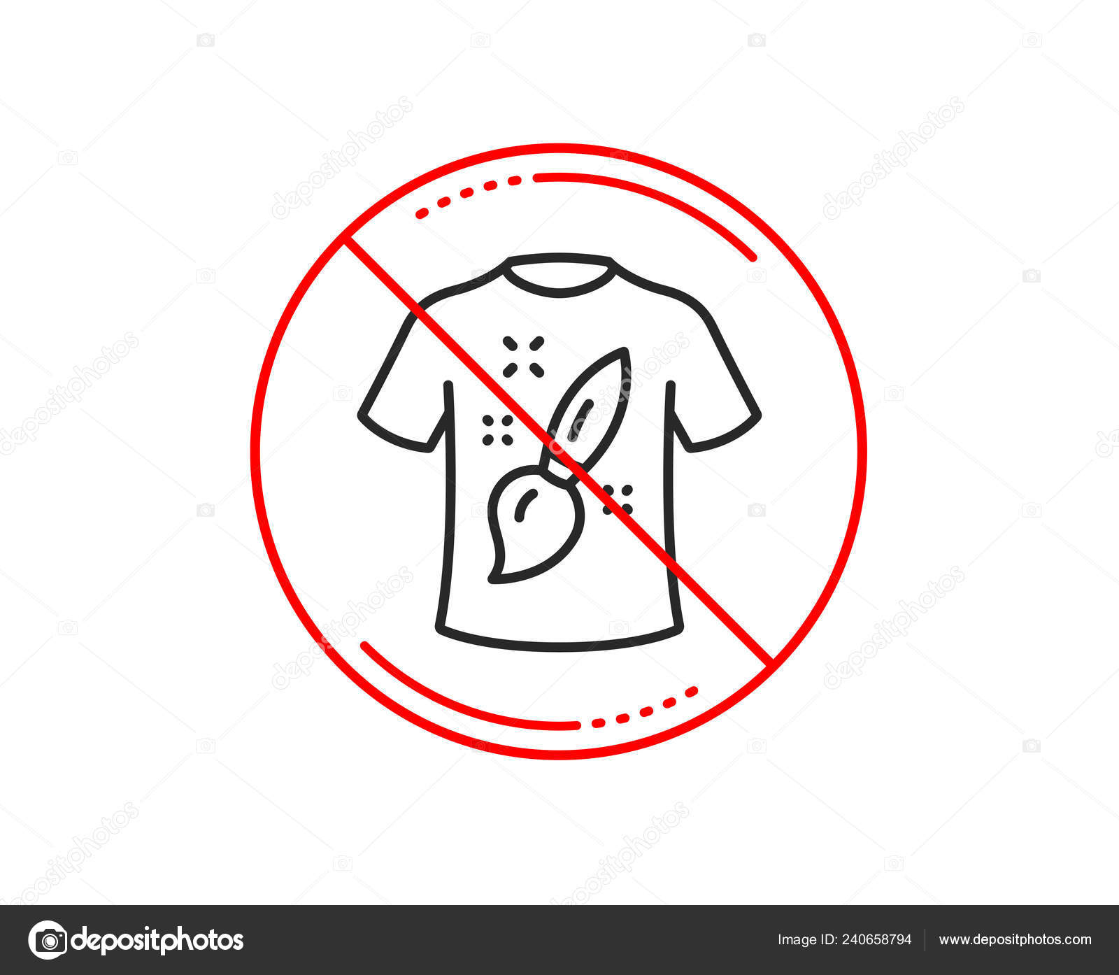 Stop Sign Shirt Design Line Icon Creative Brush Sign Shirt Stock Vector ...
