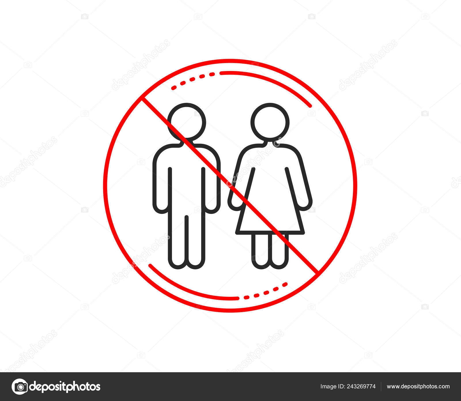 Stop Sign Restroom Line Icon Toilet Sign Public Lavatory Symbol Stock ...